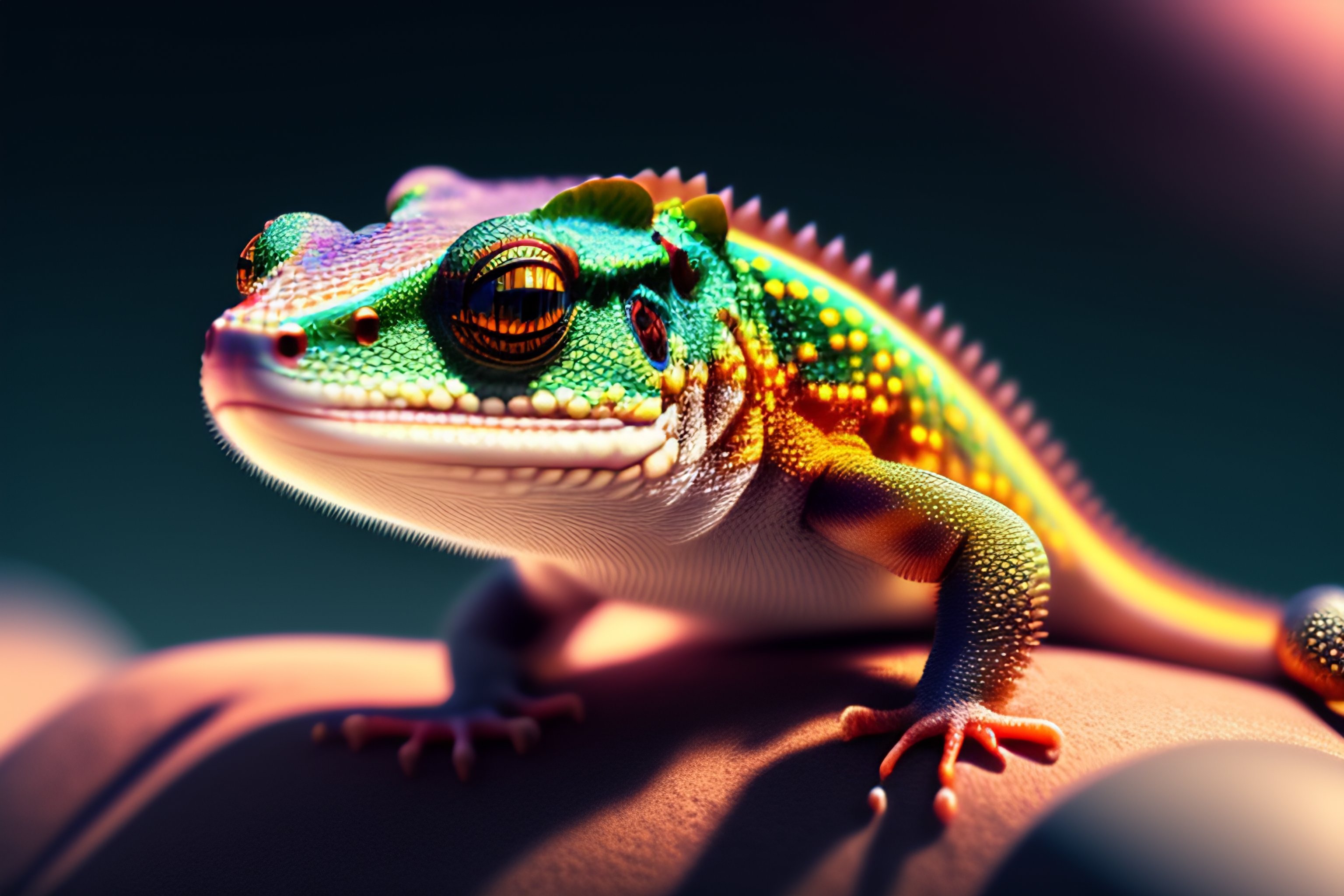 Lexica - Ultra hd! realistic, chrome, cute gecko, pastel, dreamy ...
