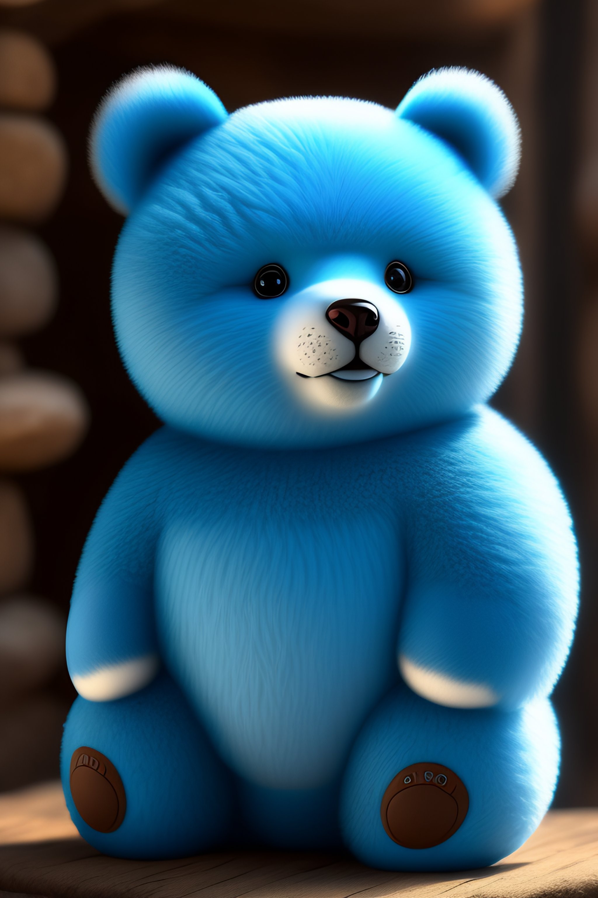 Lexica - Barnoo is a small, furry blue bear with a round face and big, round ears. His fur is a ...
