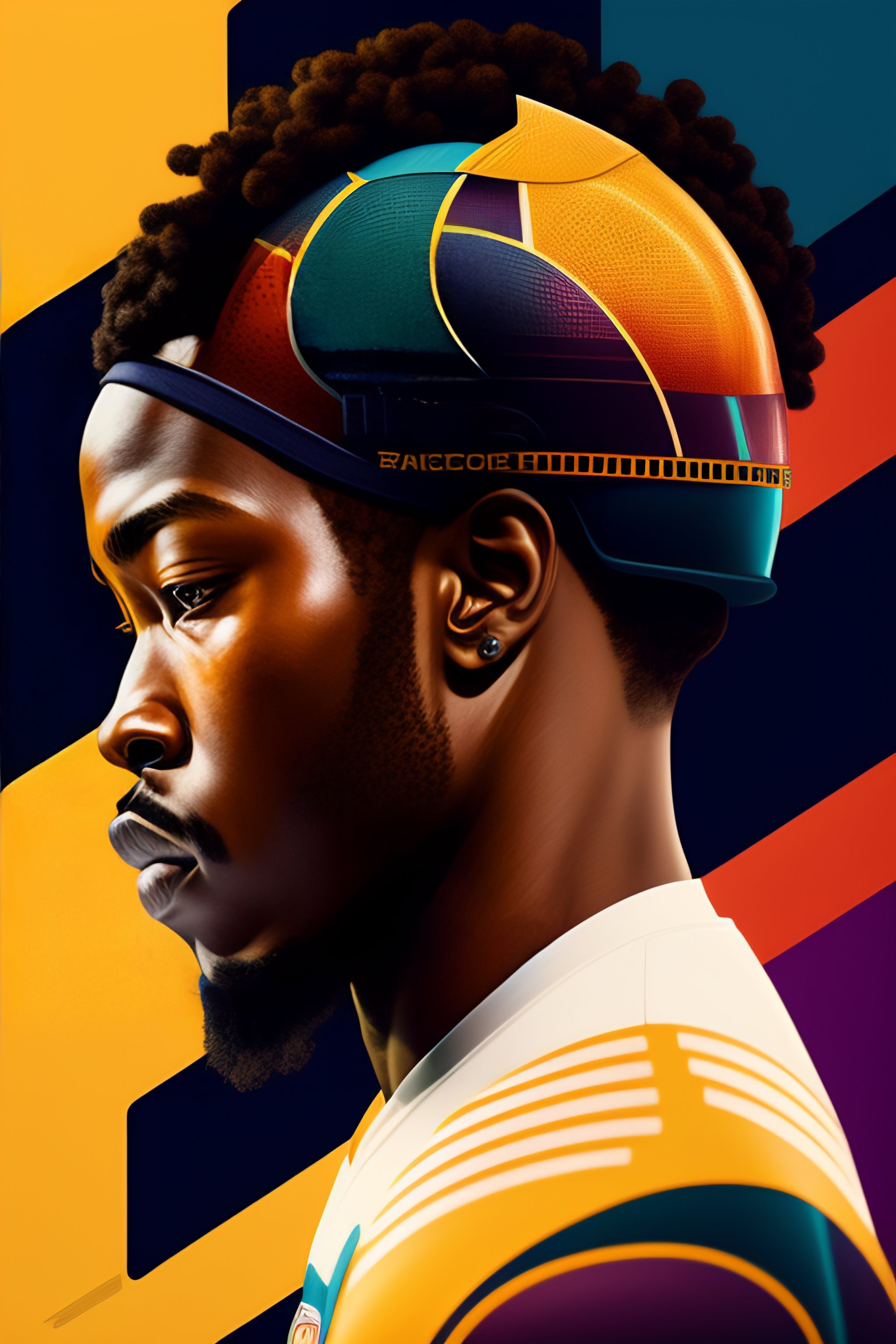 Lexica - Highly detailed painting of a (American NFL football) player ...