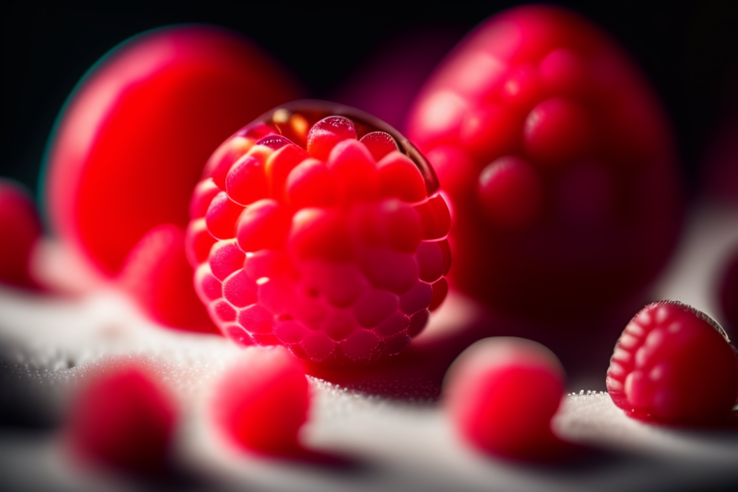 Lexica - Raspberries macro photo, super realistic, high quality, super ...