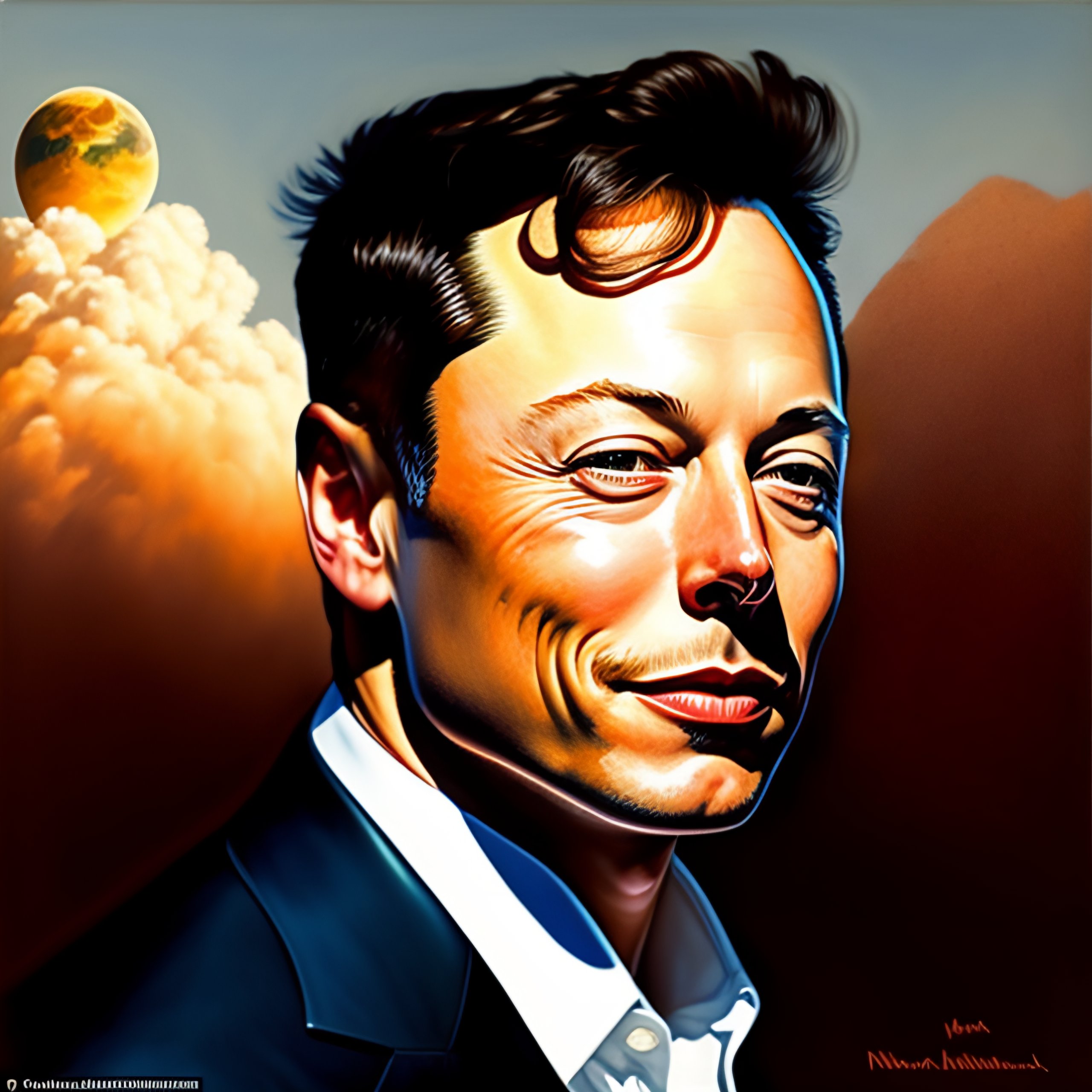 Lexica - Elon musk , high definition photo, painting by Norman Rockwell
