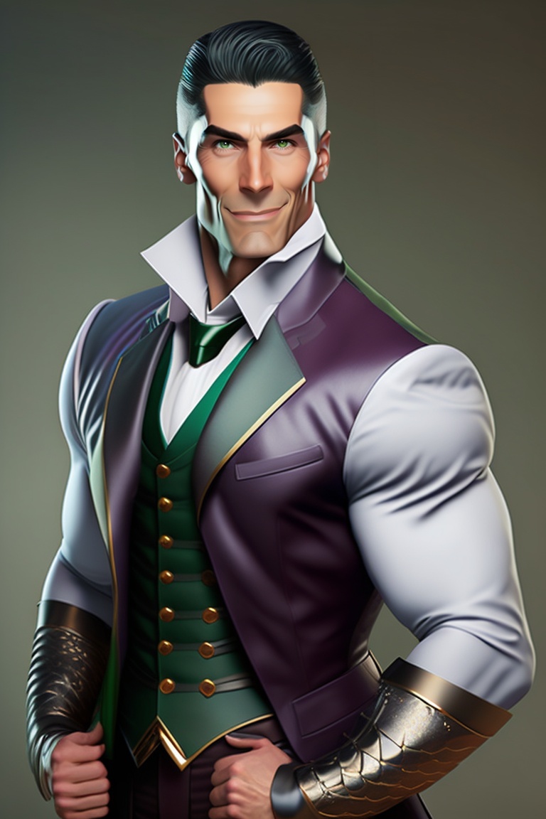 Lexica - Handsome evil looking muscular noble wizard man in a suit who ...