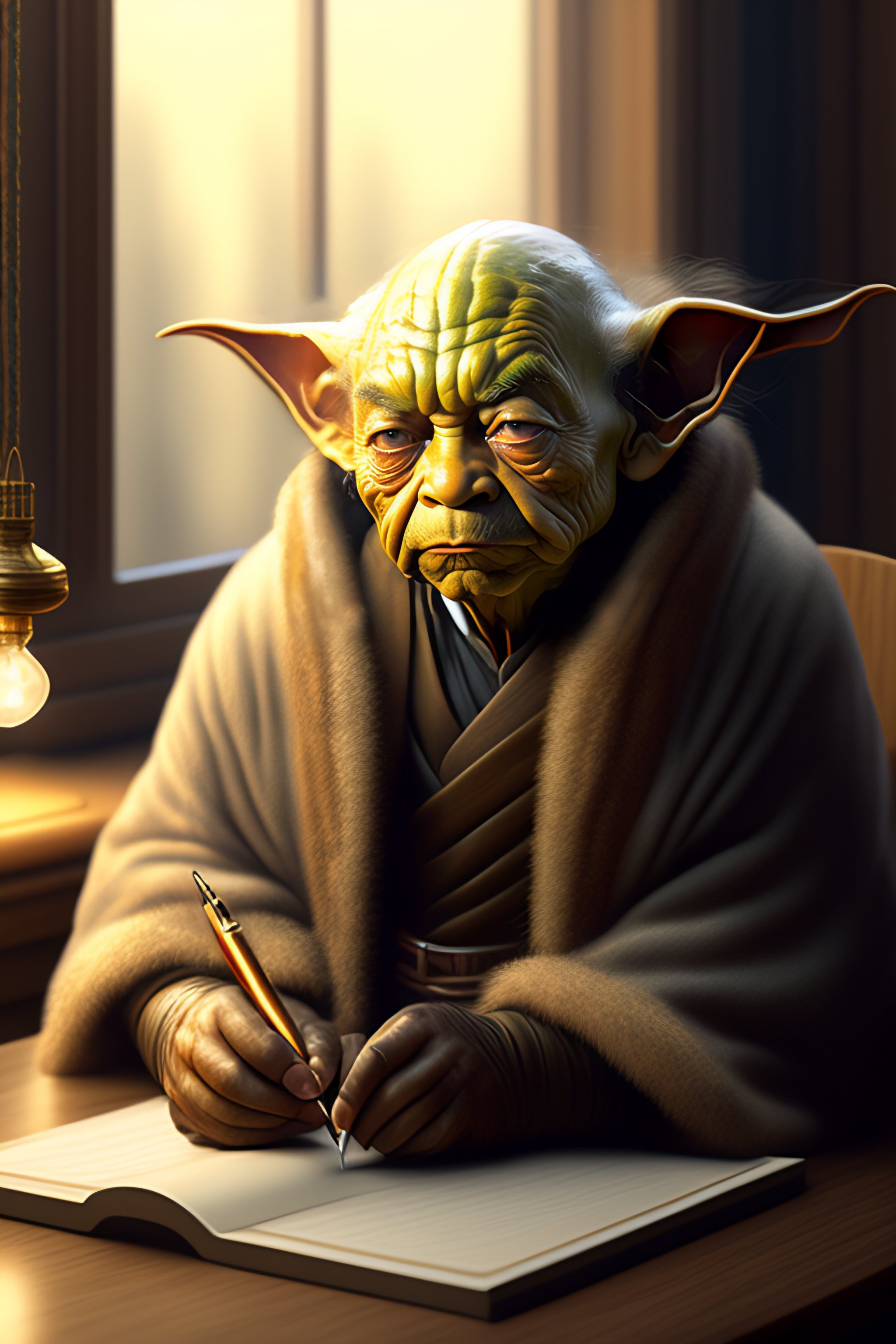 Lexica - Master Yoda Buying shares in the market, paperwork, gold coins ...