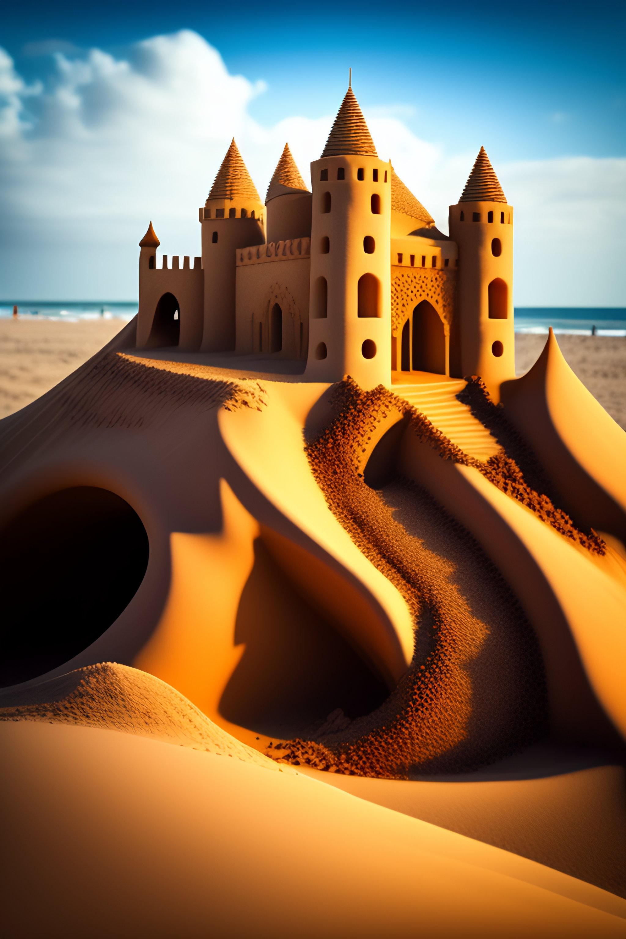 Lexica - A completed sand castle crumbling away