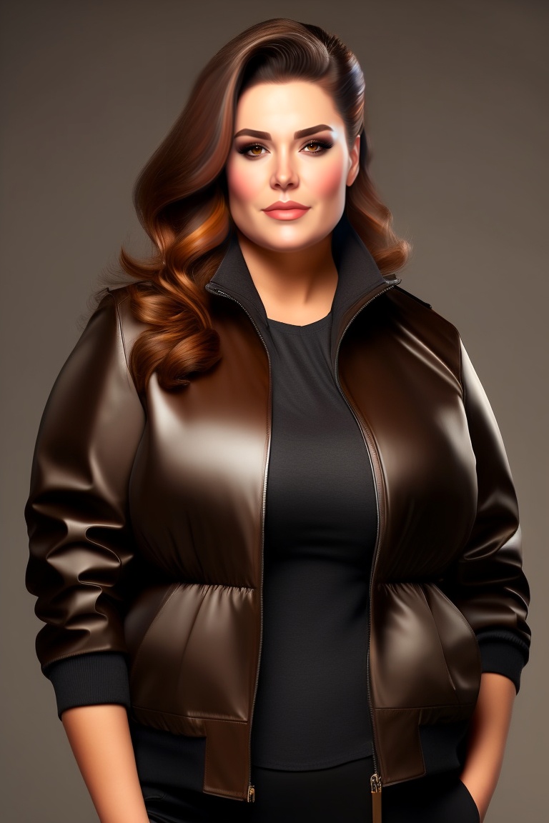 Lexica - Plus size gray-eyed girl 40 years old women, wavy brown hair ...