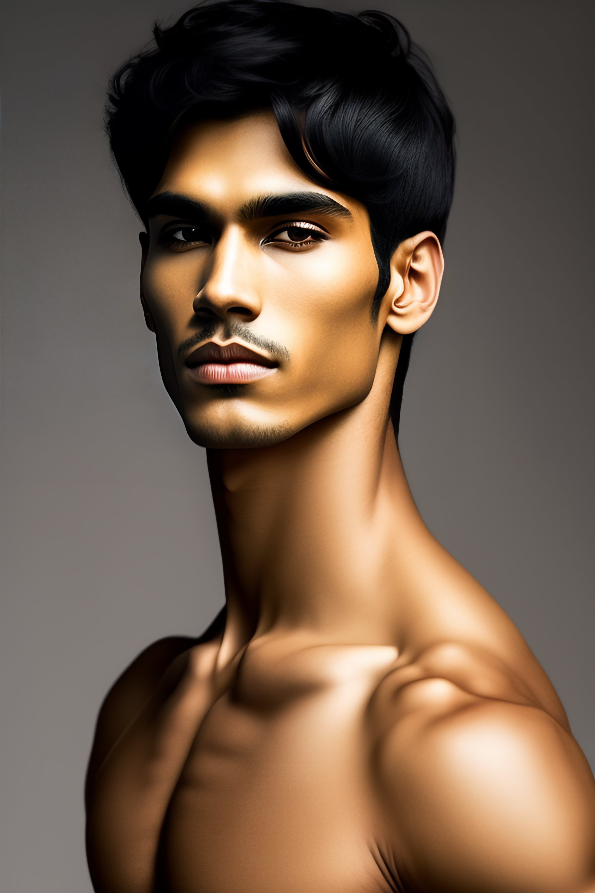 Lexica - Full body slim young man with black hair and white skin, short ...