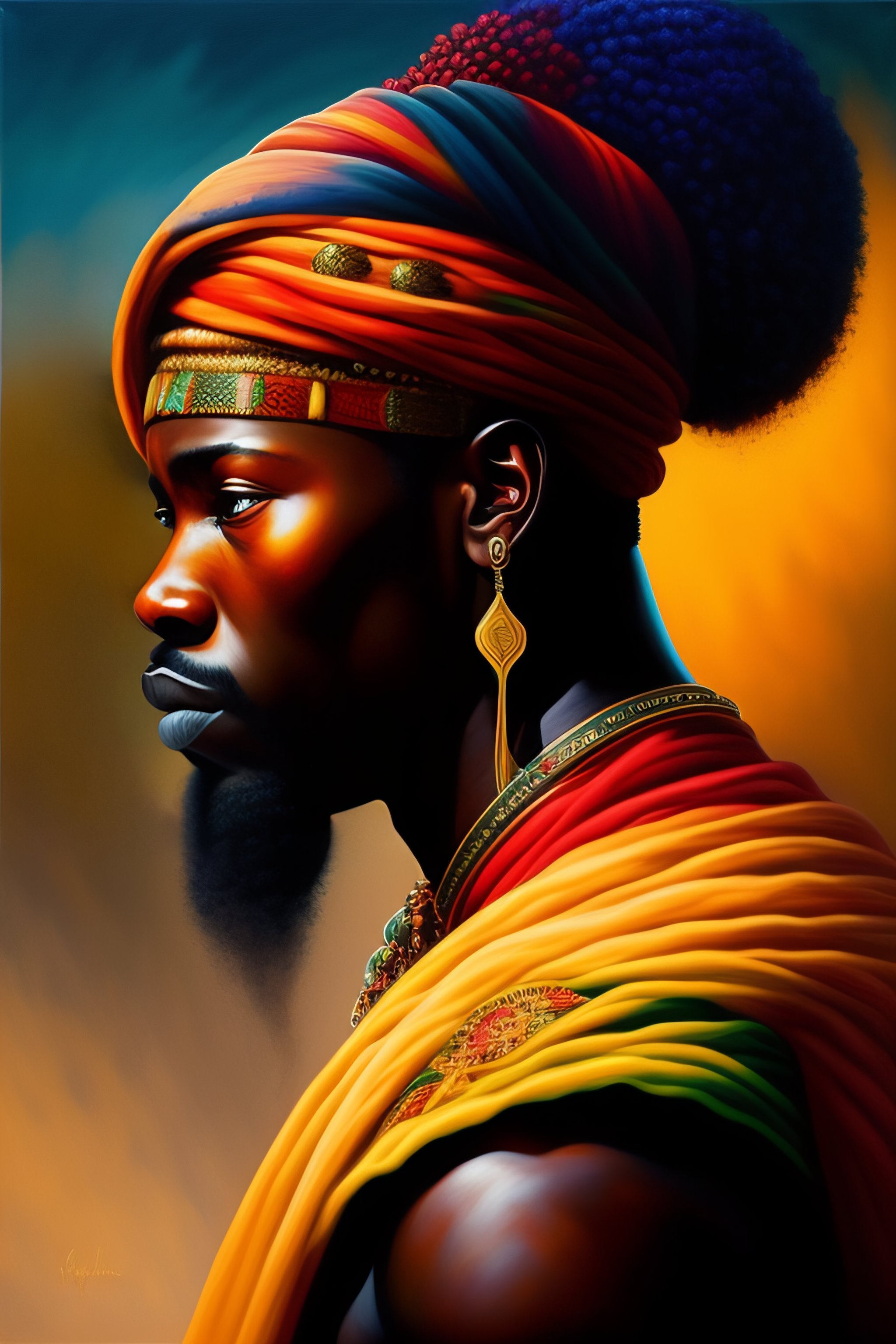 Lexica - African warrior painting