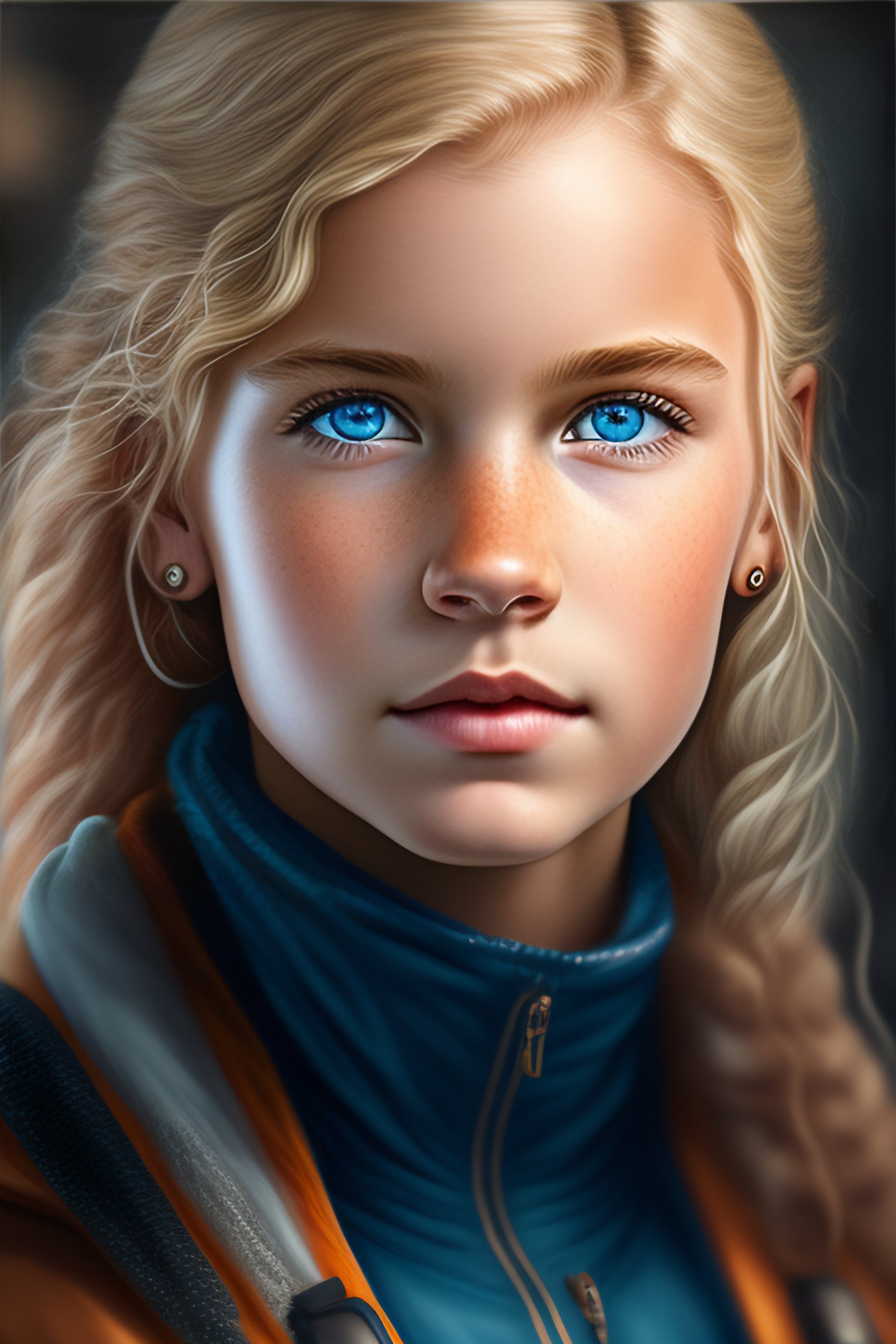 Lexica - Detailed portrait of a young female who survived in the post ...