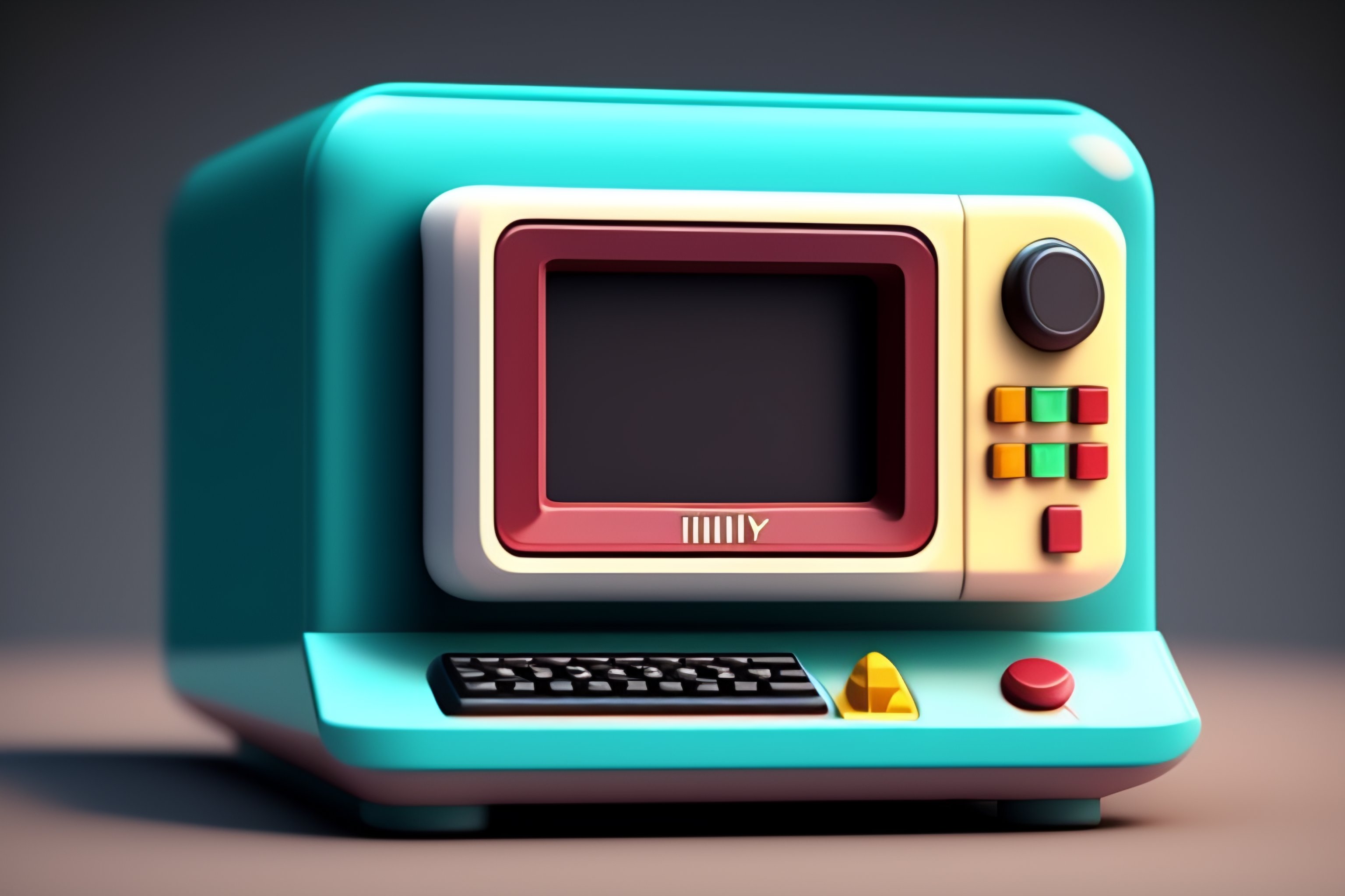 Lexica - 3D pixel retro tiny cute computer