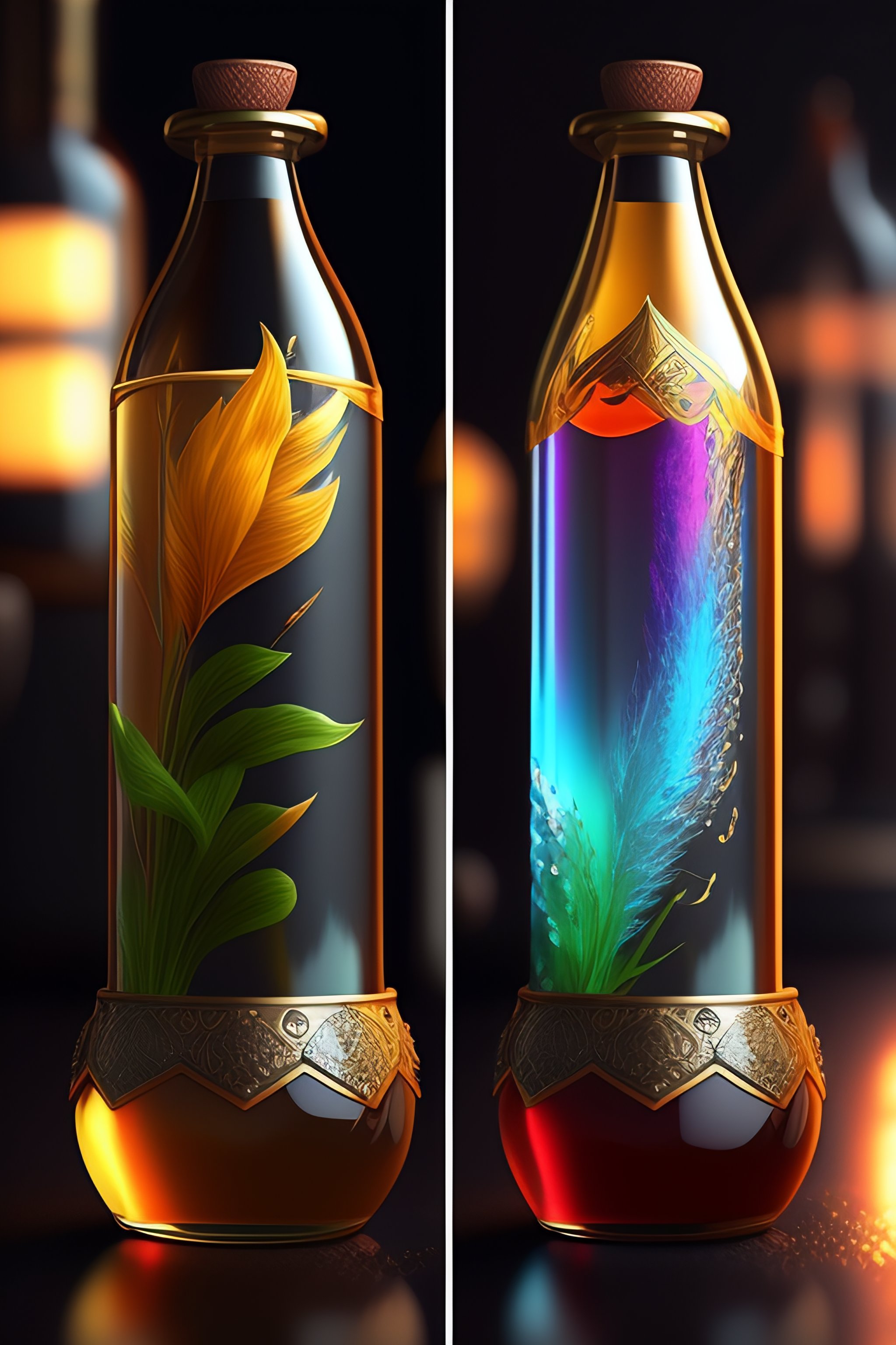 Lexica - Concept art; video game potions; intricate elegant bottles ...