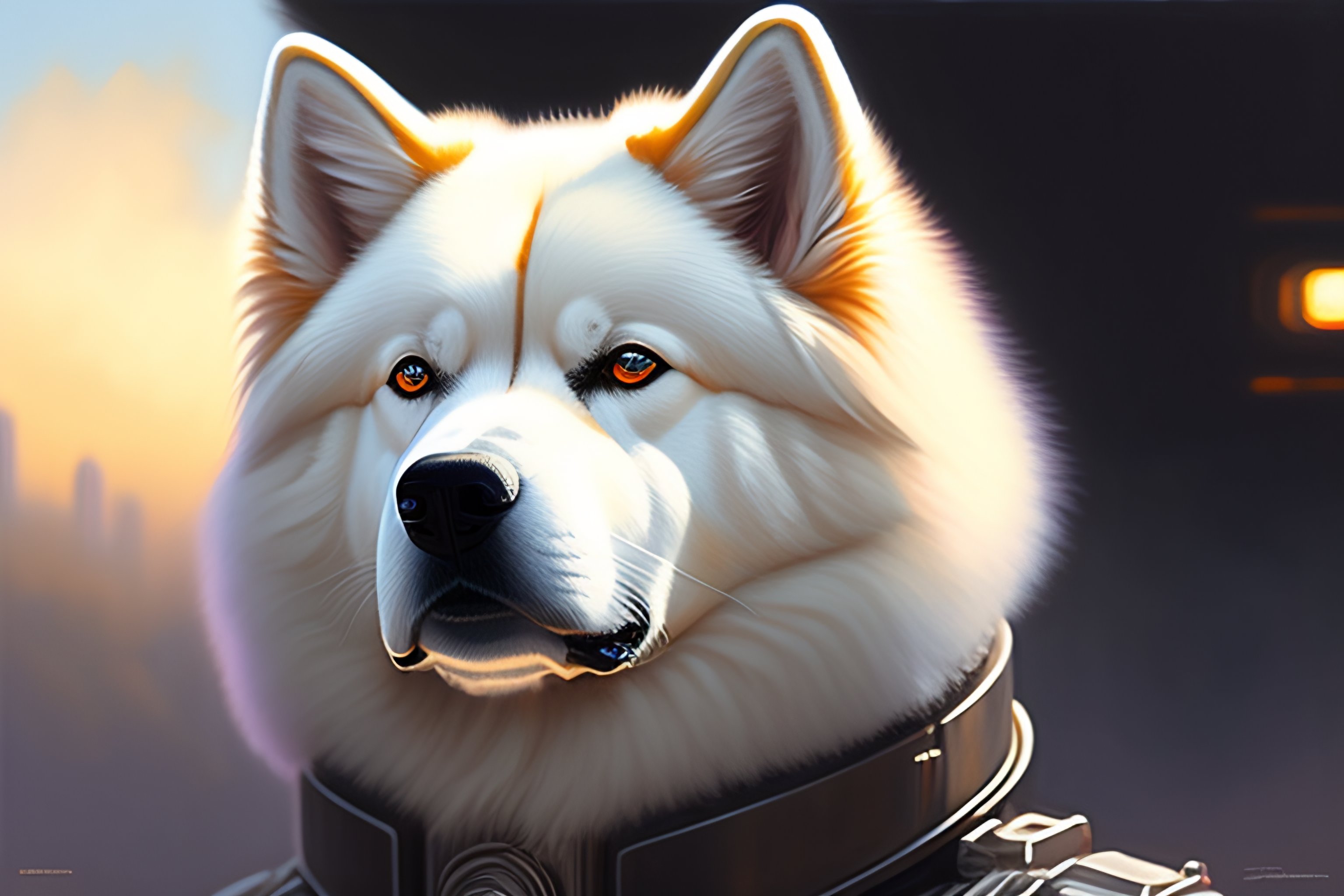 Lexica - A Samoyed Dog as the doomslayer, realistic scifi cyberpunk ...
