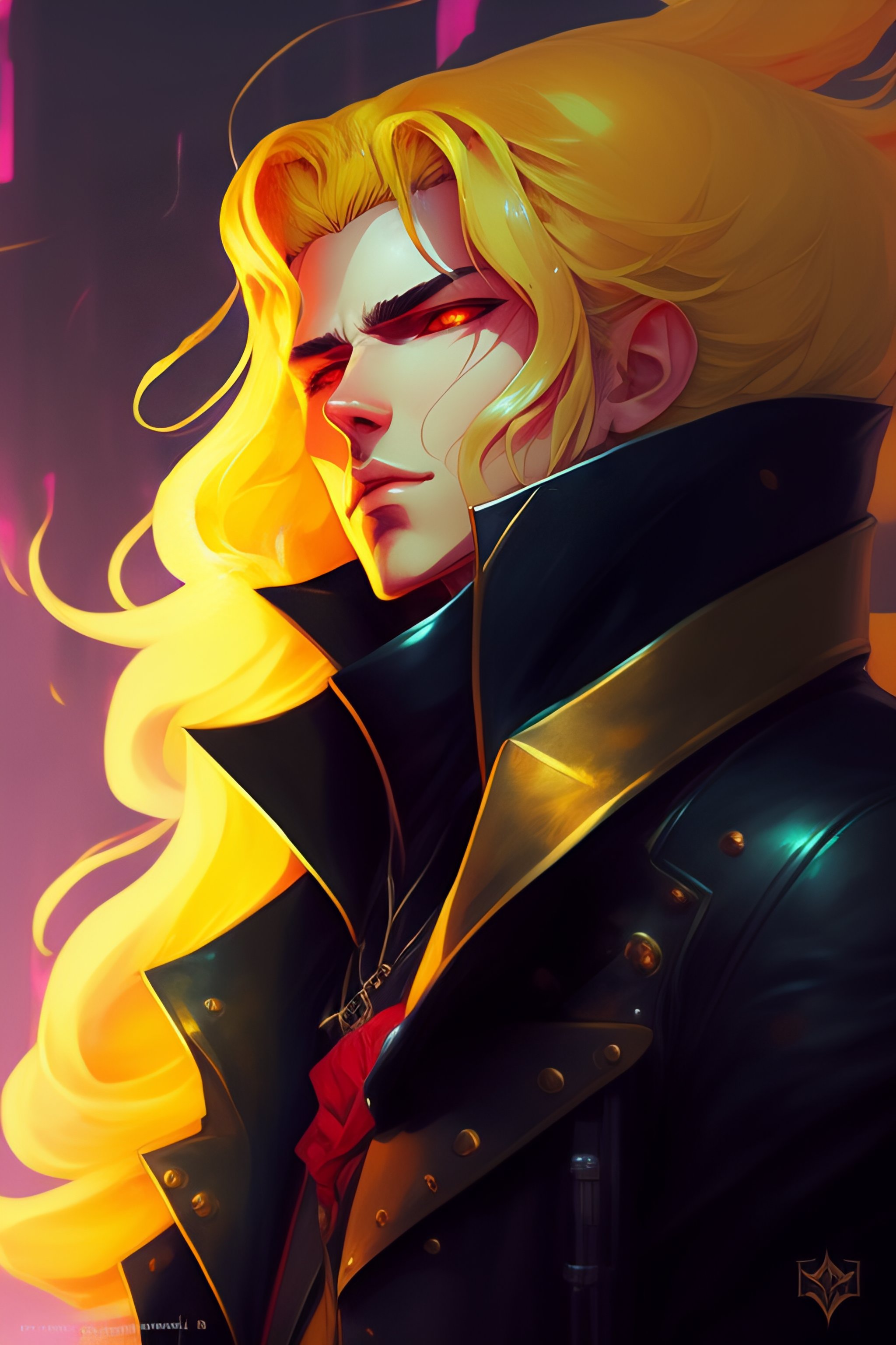 Lexica - Alucard castlevania young blond hair yellow eyes beautiful boy ...