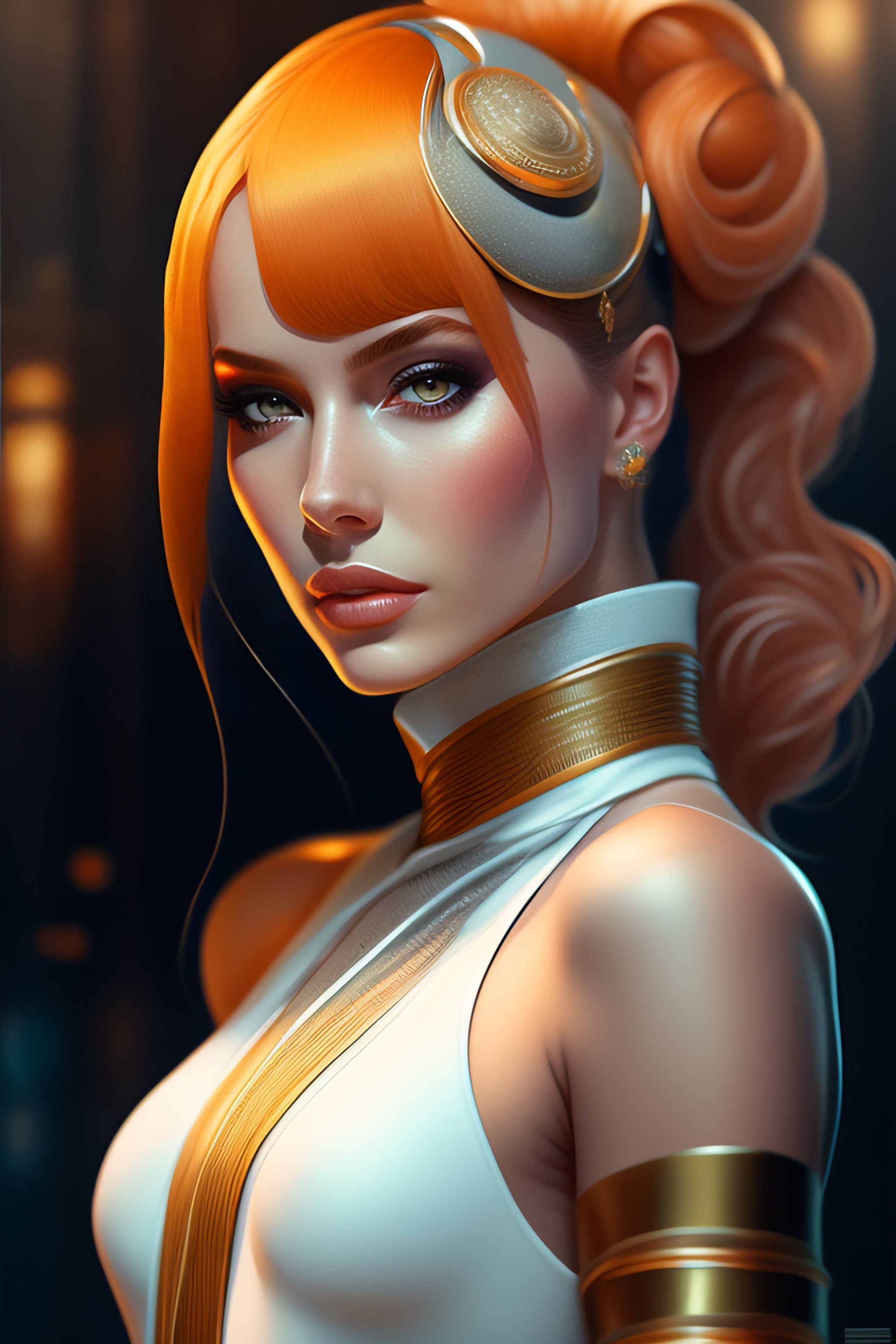 Lexica - Leeloo in the setting of The Fifth Element, Woman, long hair, drawing, trending on ...