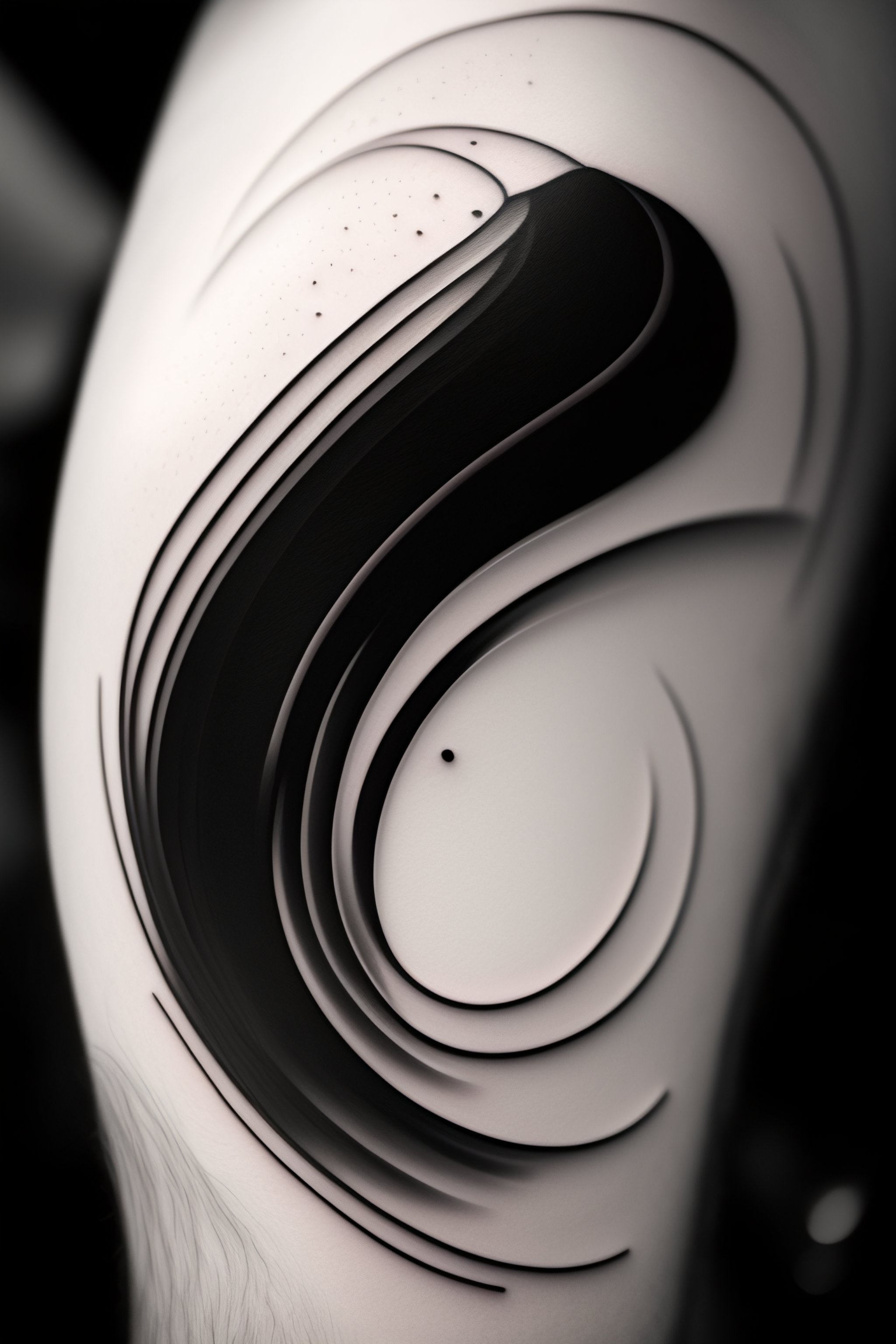 Lexica - Abstract minimalist black and white tattoo depicting trauma ...