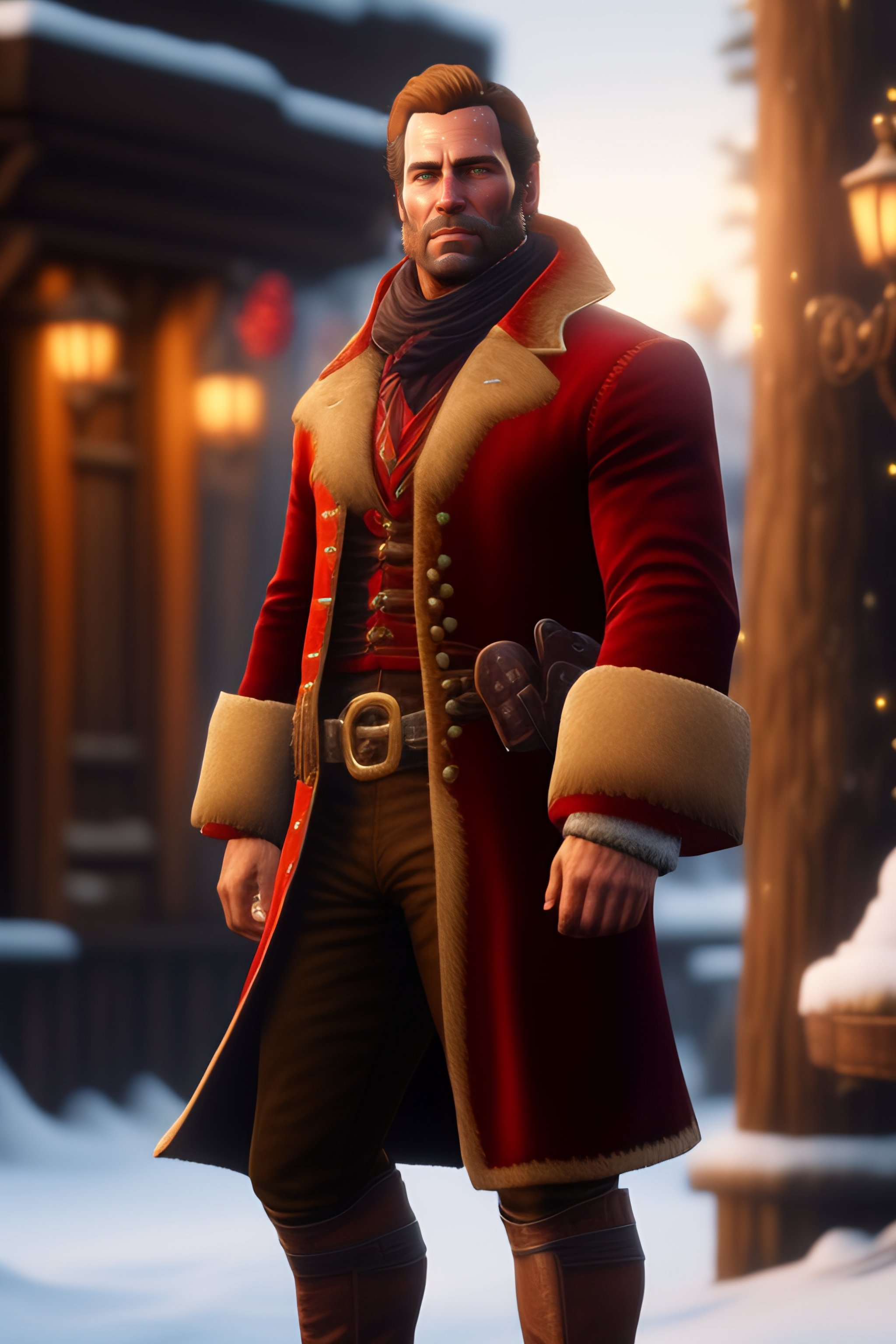 Lexica - Arthur Morgan of dressed up of santa claus