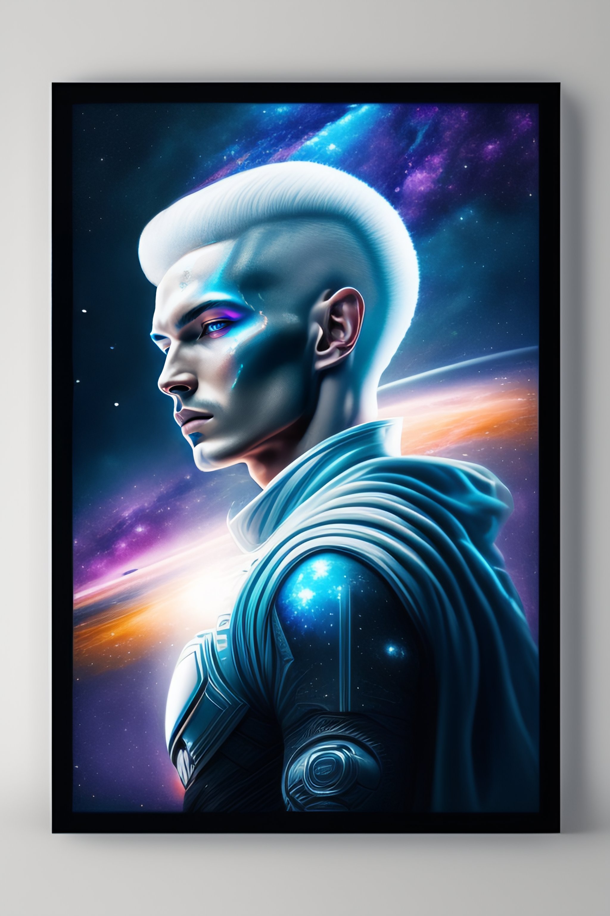 Lexica - Hyperdetailed portrait of a male white alien in a foreign galaxy