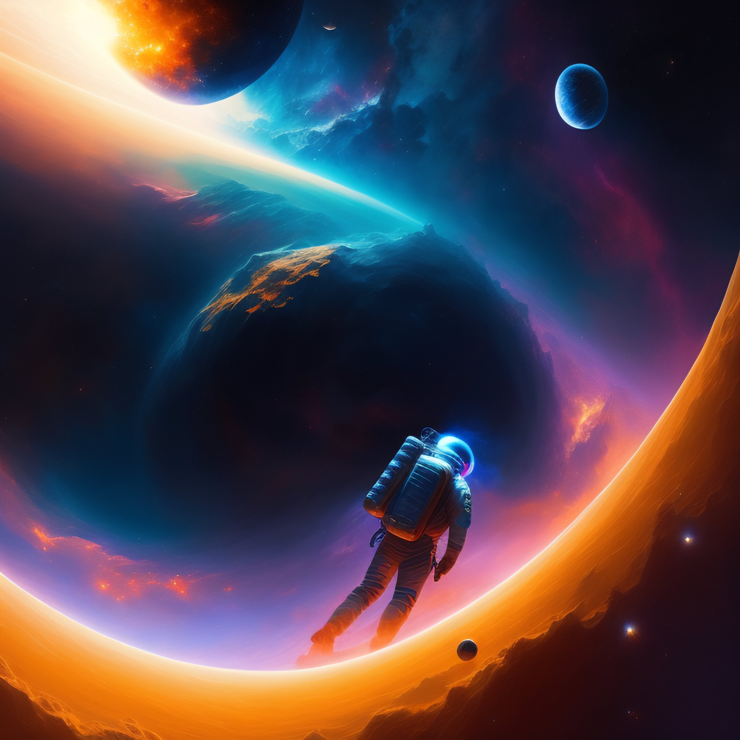 Lexica - Bulgarian man astronaut lost in deep space, surrounded by ...