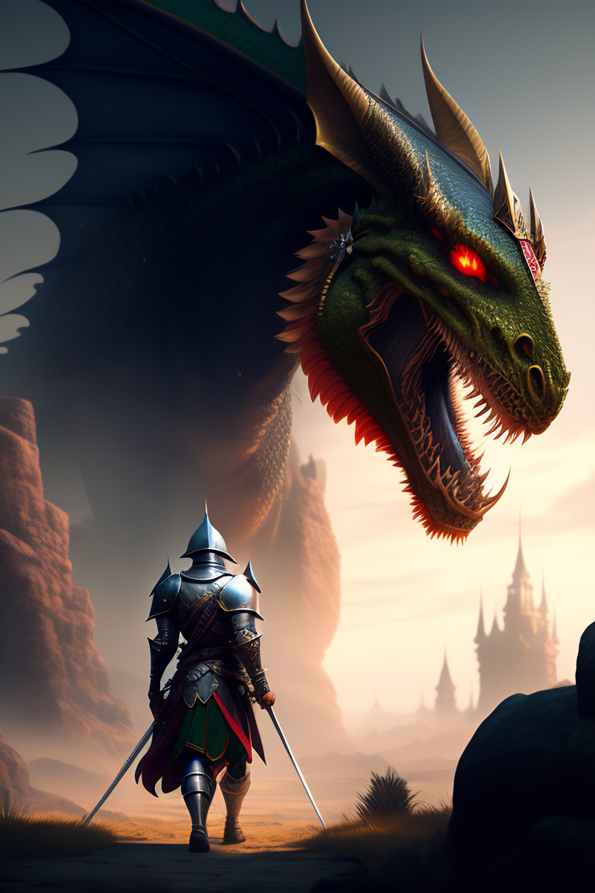 Lexica - Medieval knight with contemporary art shield defending himself ...