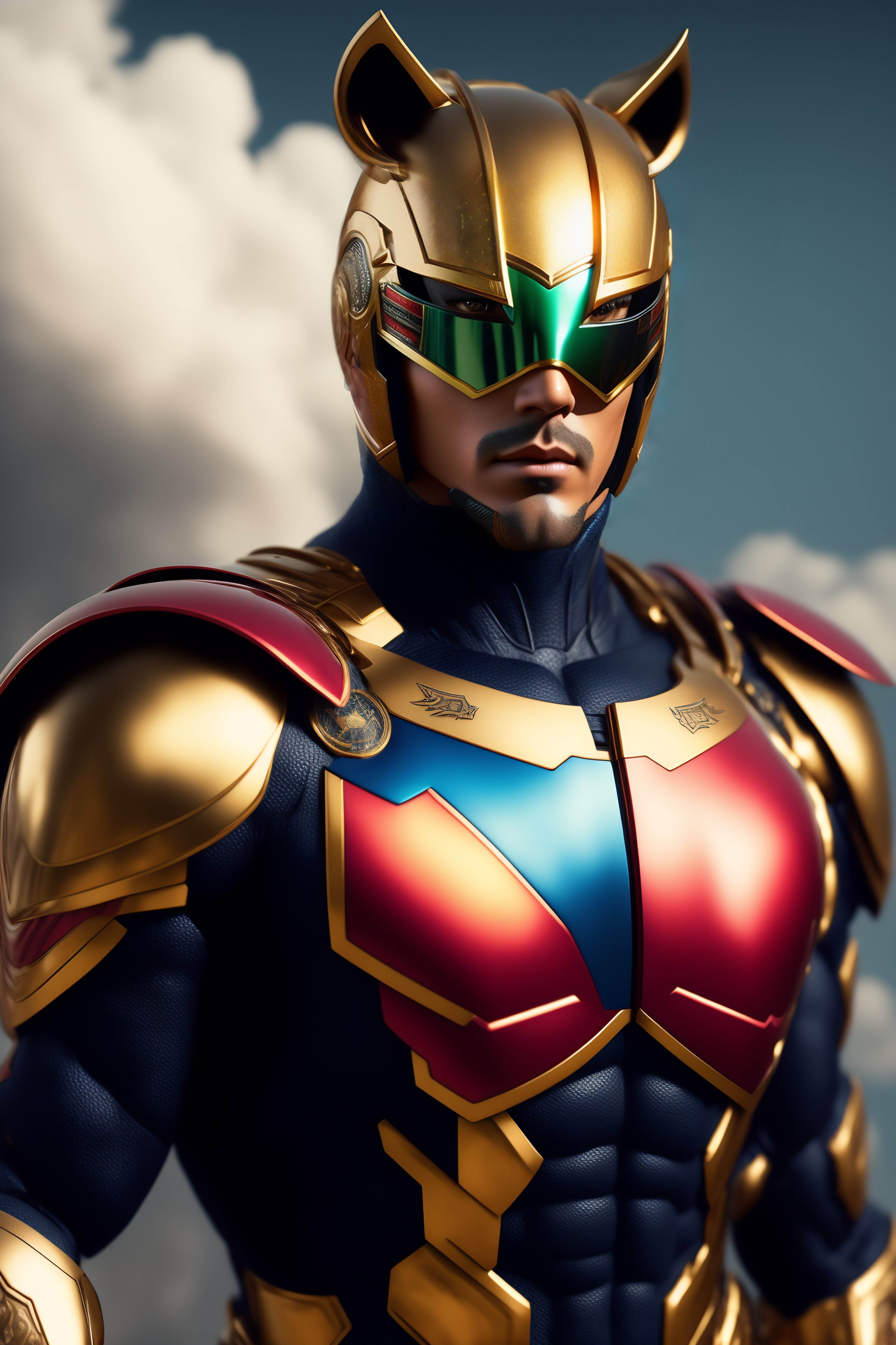 Lexica - A realistic painting depicting the Kamen Rider man bear ...