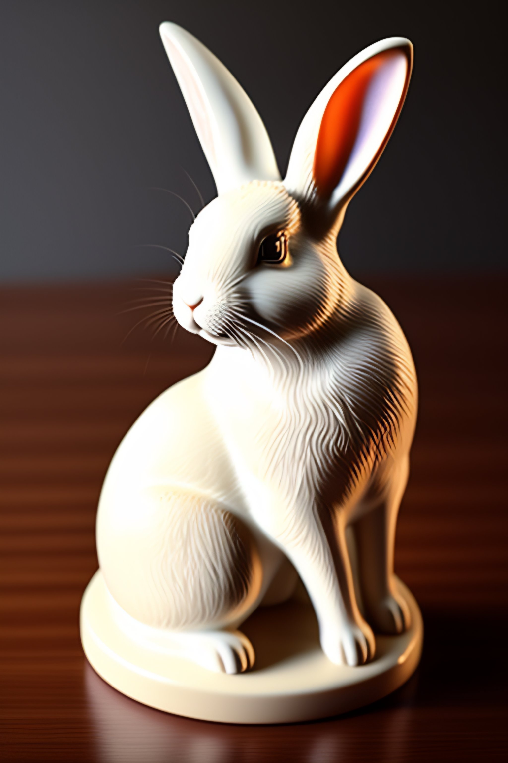 Lexica - Porcelain statue of a cute rabbit. Fine intricate details