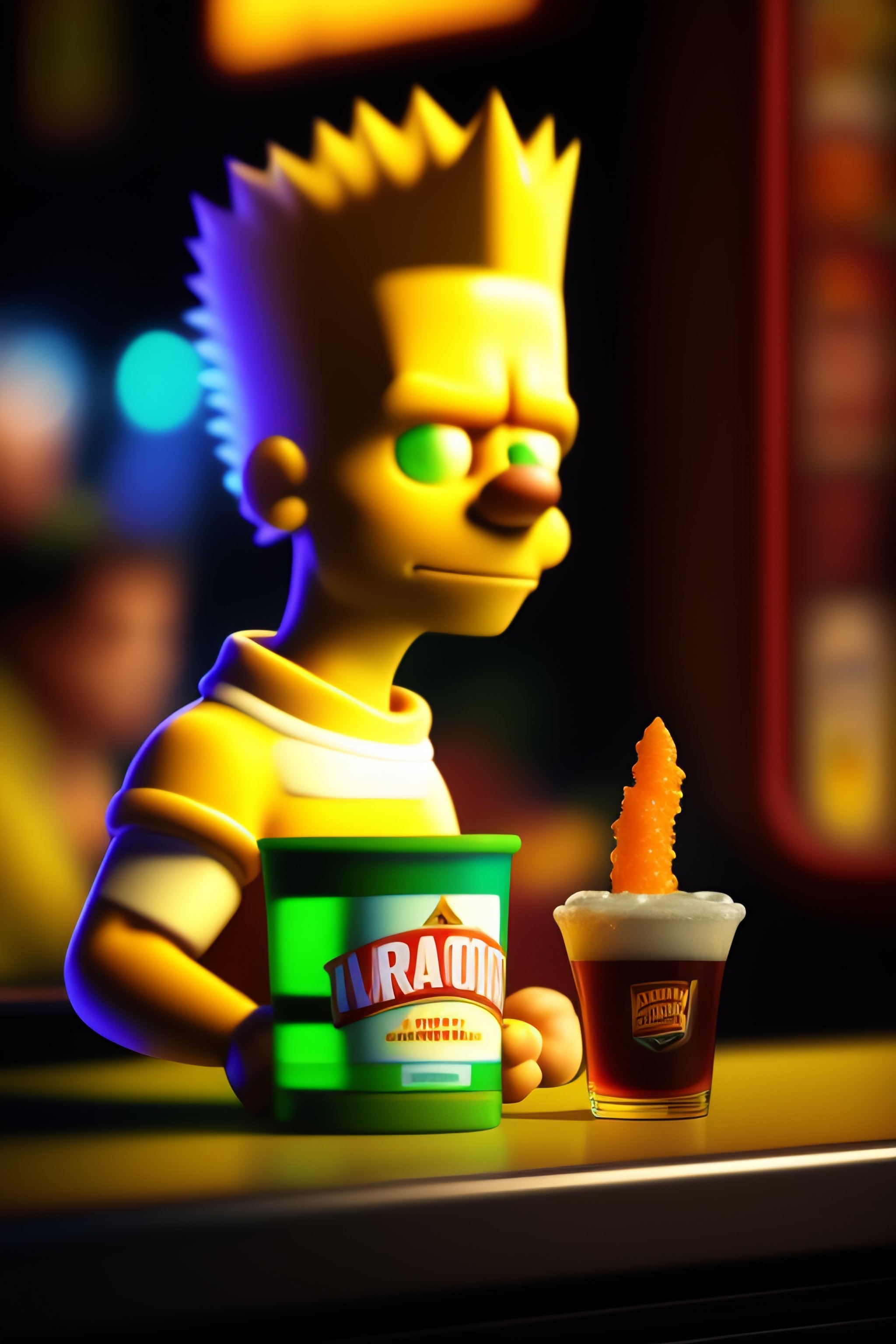 Lexica - Bart Simpson in a bar smoking joints