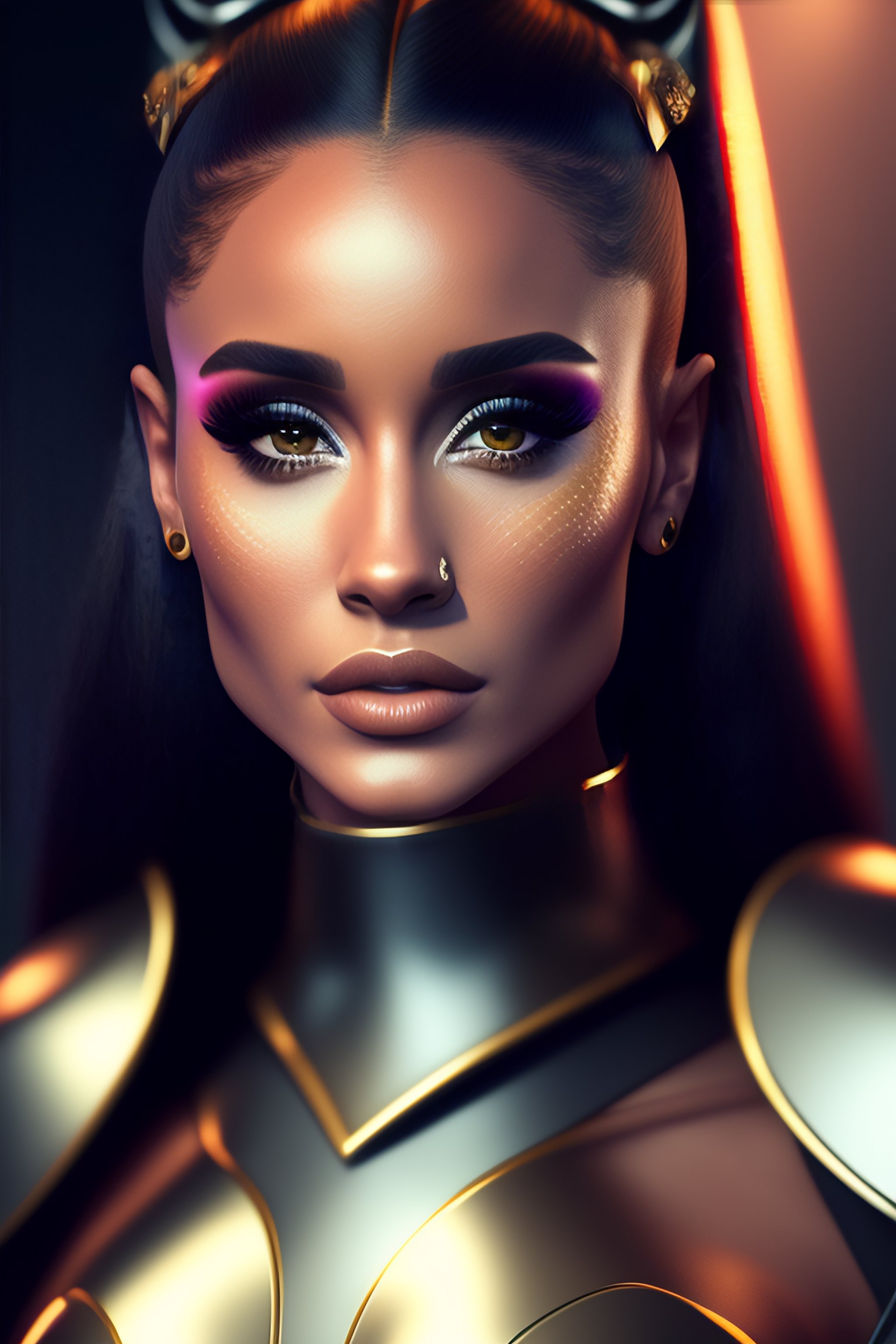 Lexica - Ariana Grande wearing fantasy battle armor by Ilya Kushvikov ...