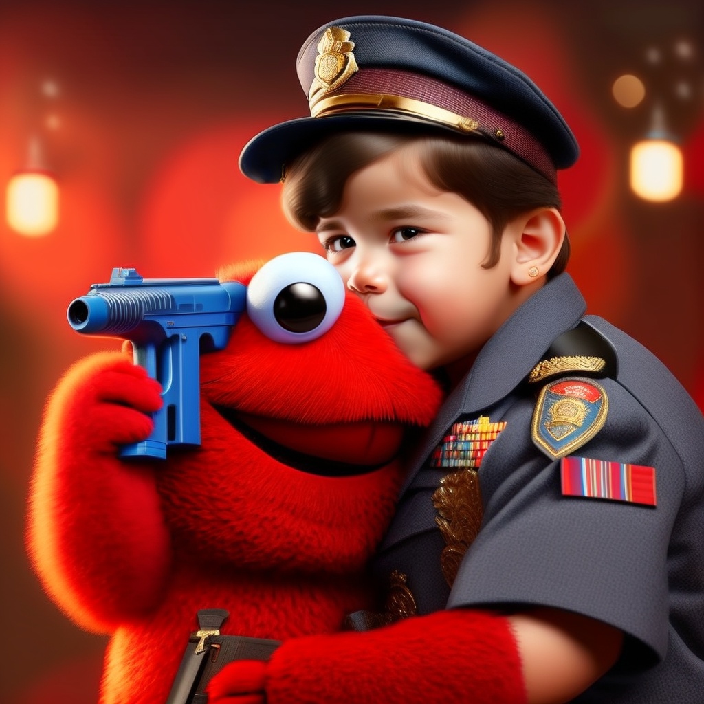 Lexica - Make Elmo have a gun