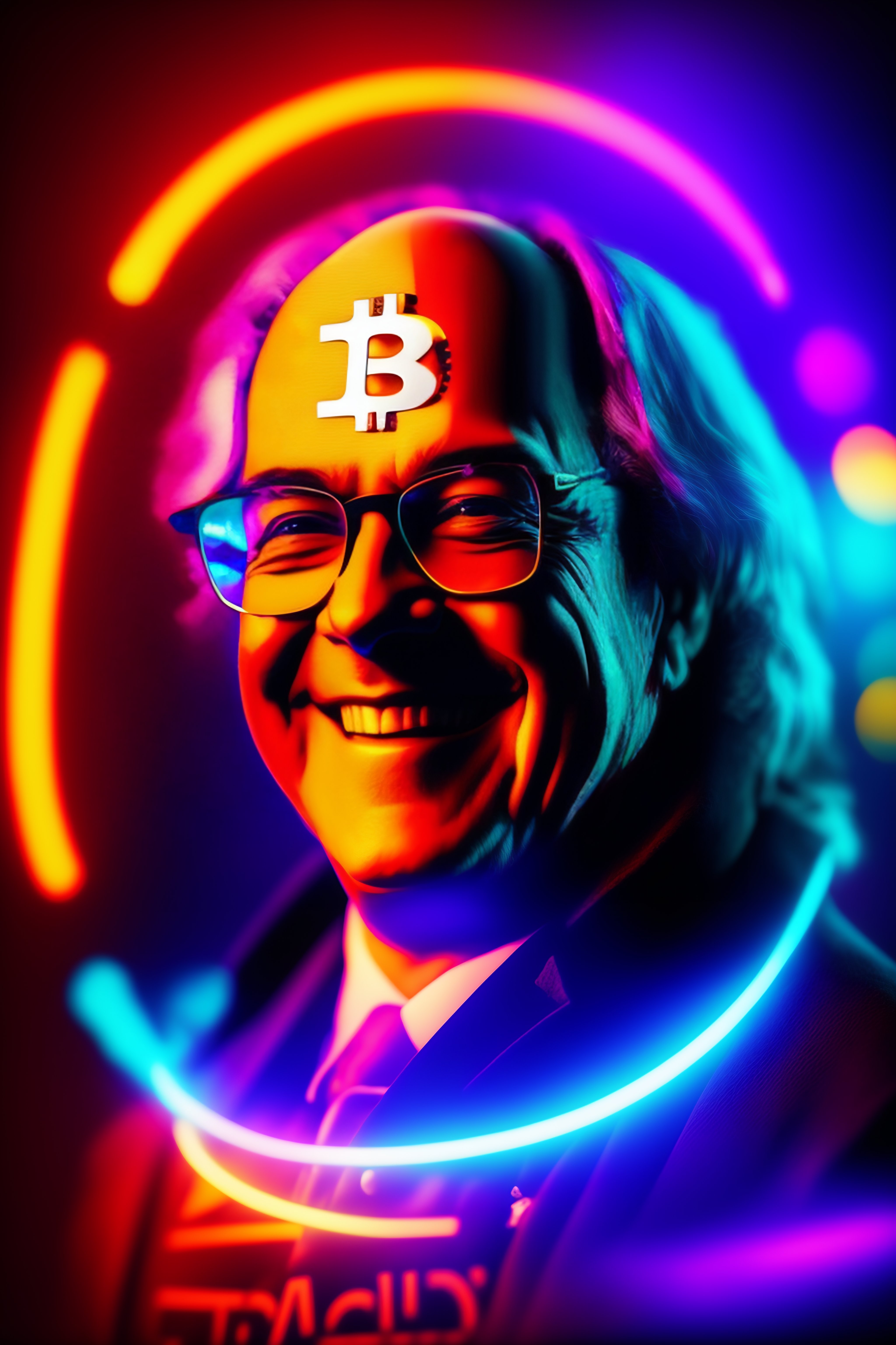 Lexica - Picture of smiling Benjamin Franklin as crypto traider, Imax ...