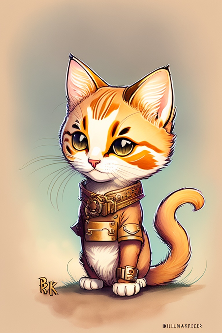 Lexica - Illustration of a two small cats, inktober, line art, water ...