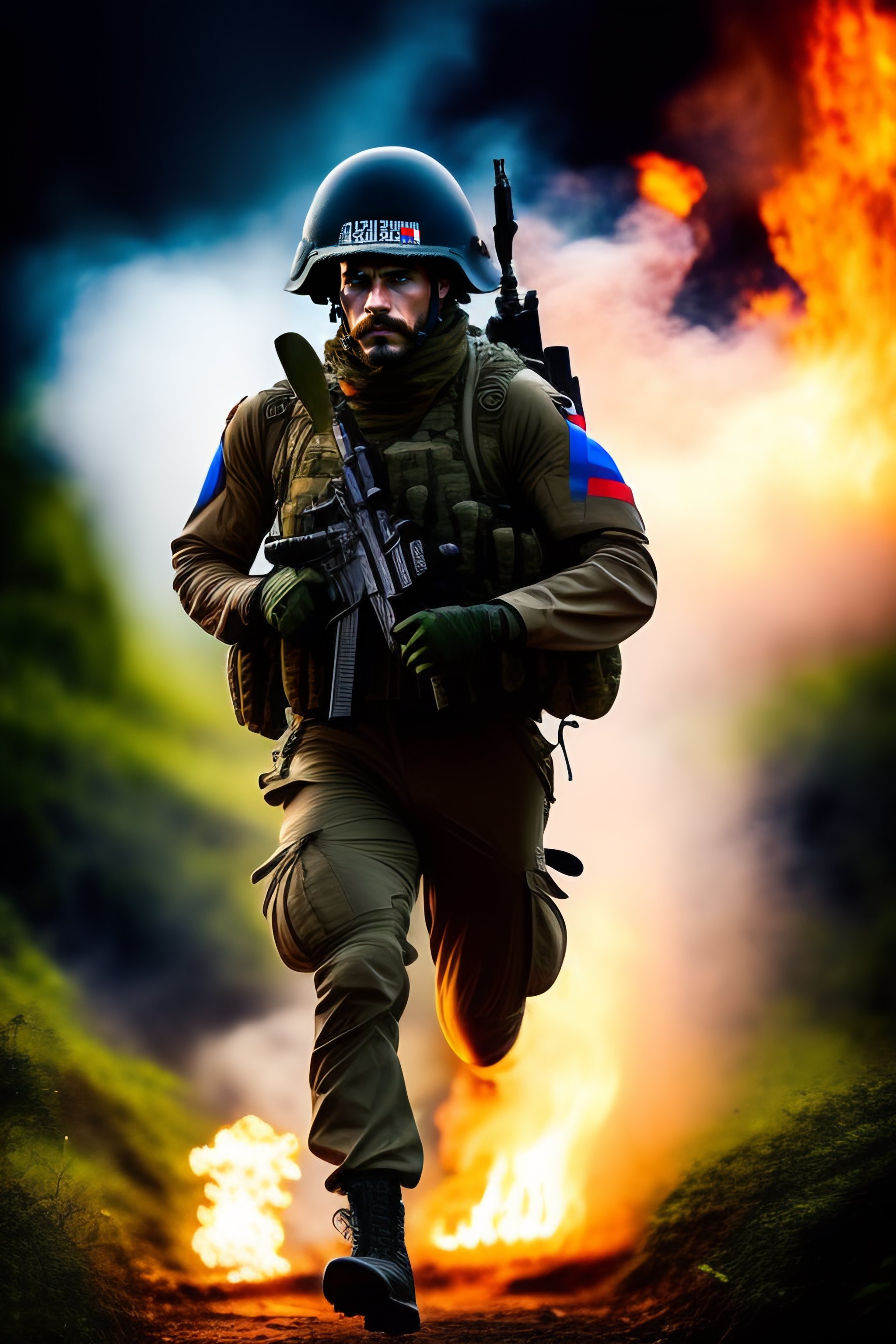 Lexica - A French solider with a adrian helmet and a france flag ...