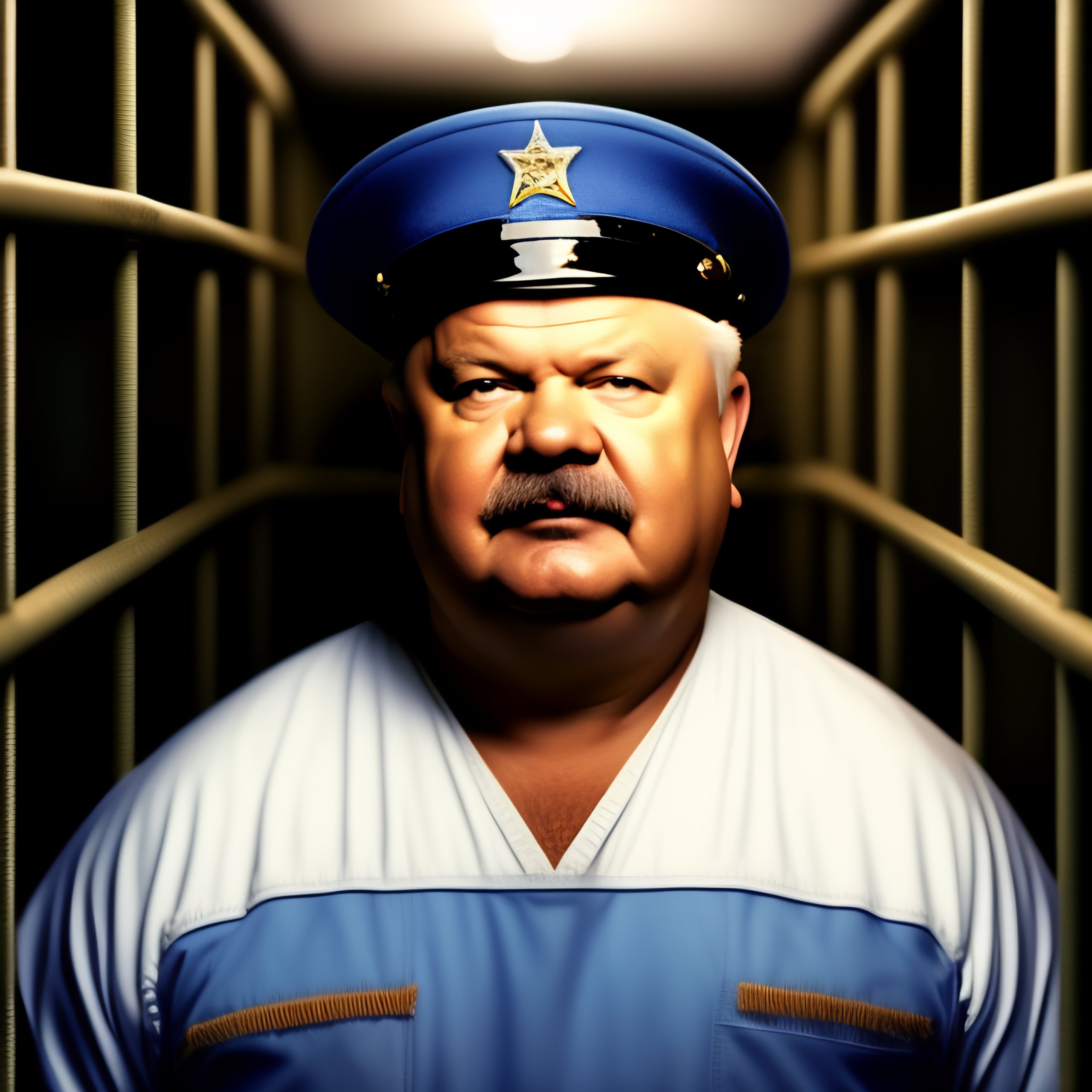 Lexica - A prisoner in inmate plain clothes in his jail cell, he looks ...