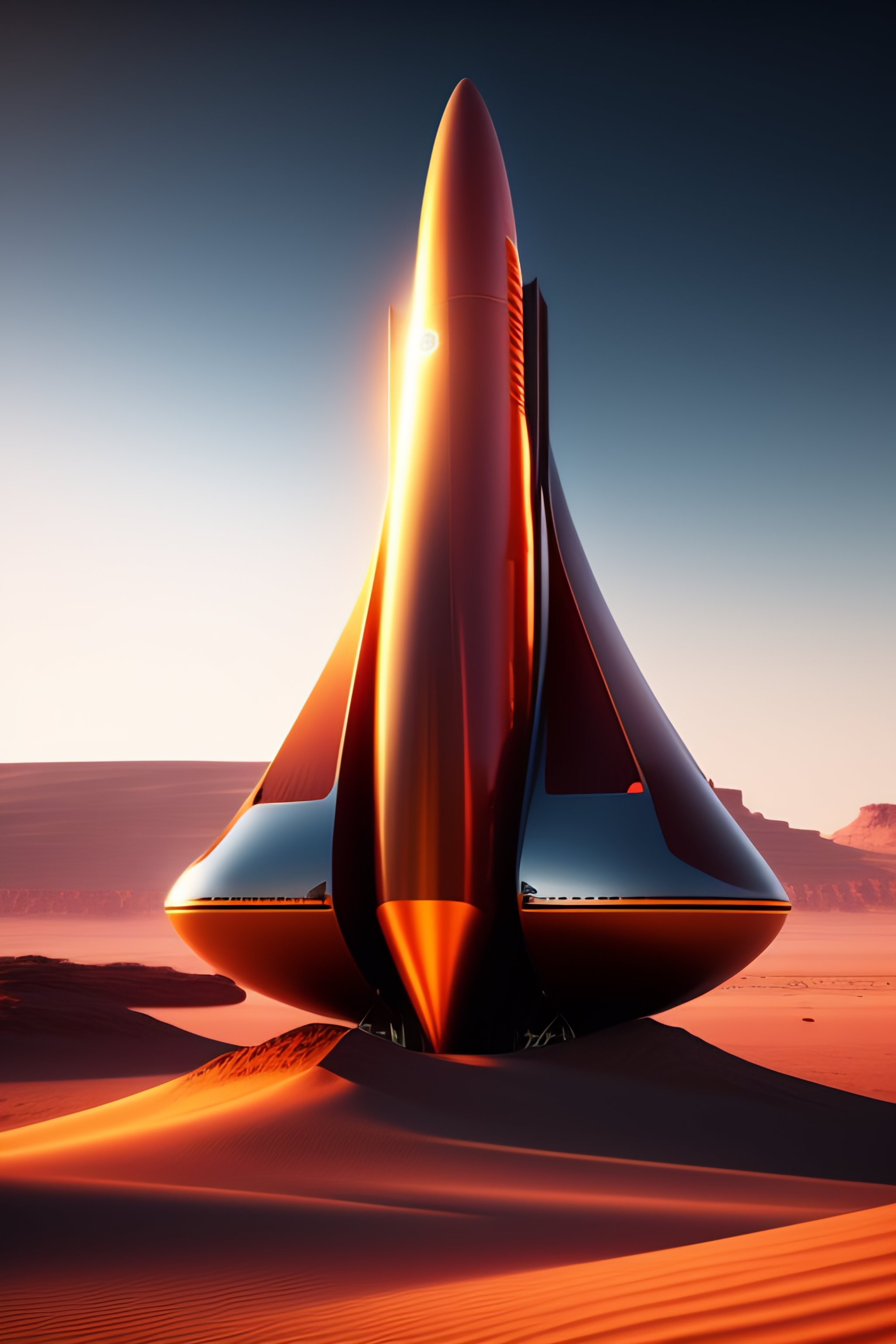 Lexica - Photograph of Spacex starship on Mars, UHD, unreal 5 render,