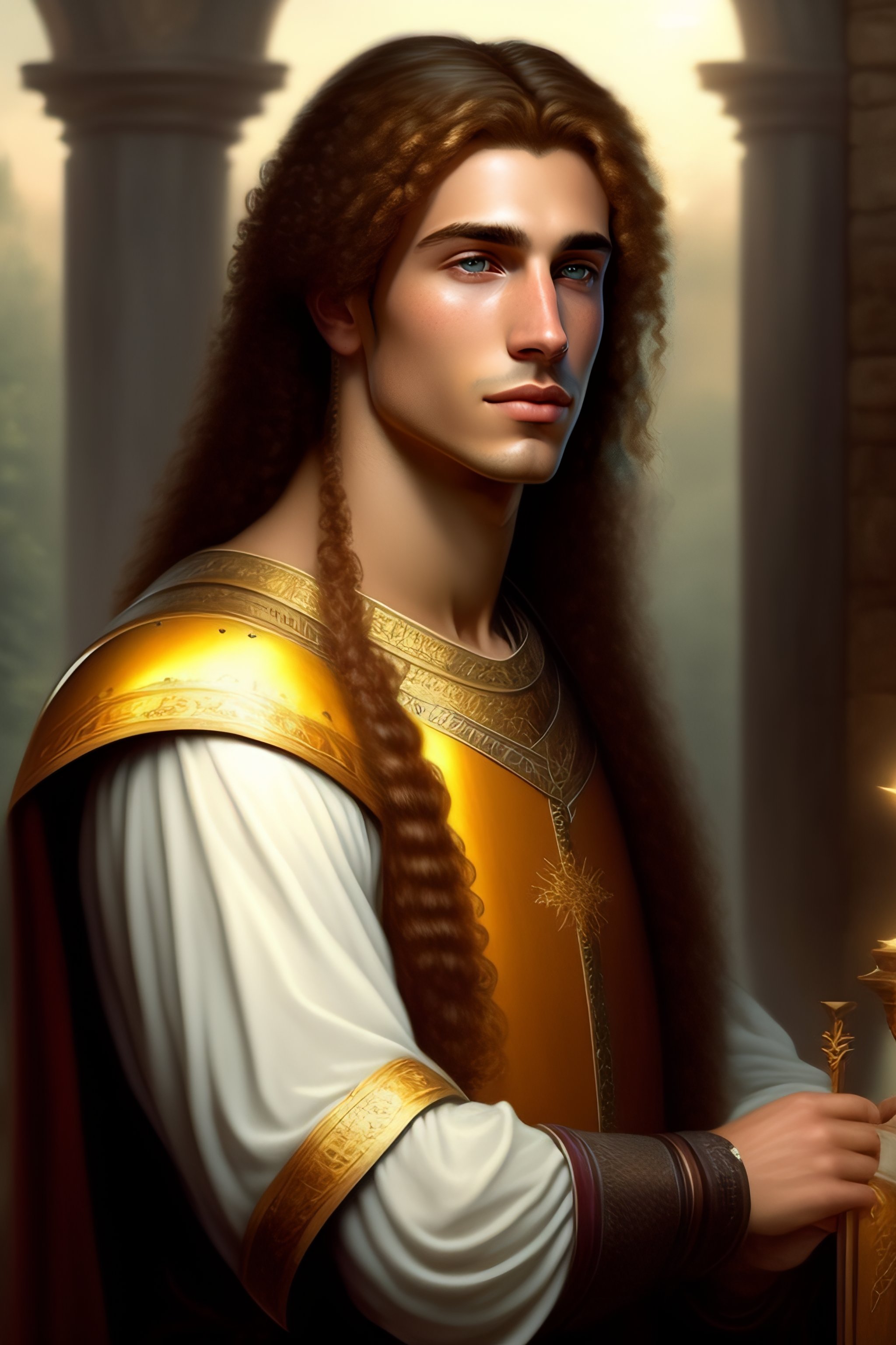 Lexica - Jacob Collins-Levy with light hair medieval style, detailed