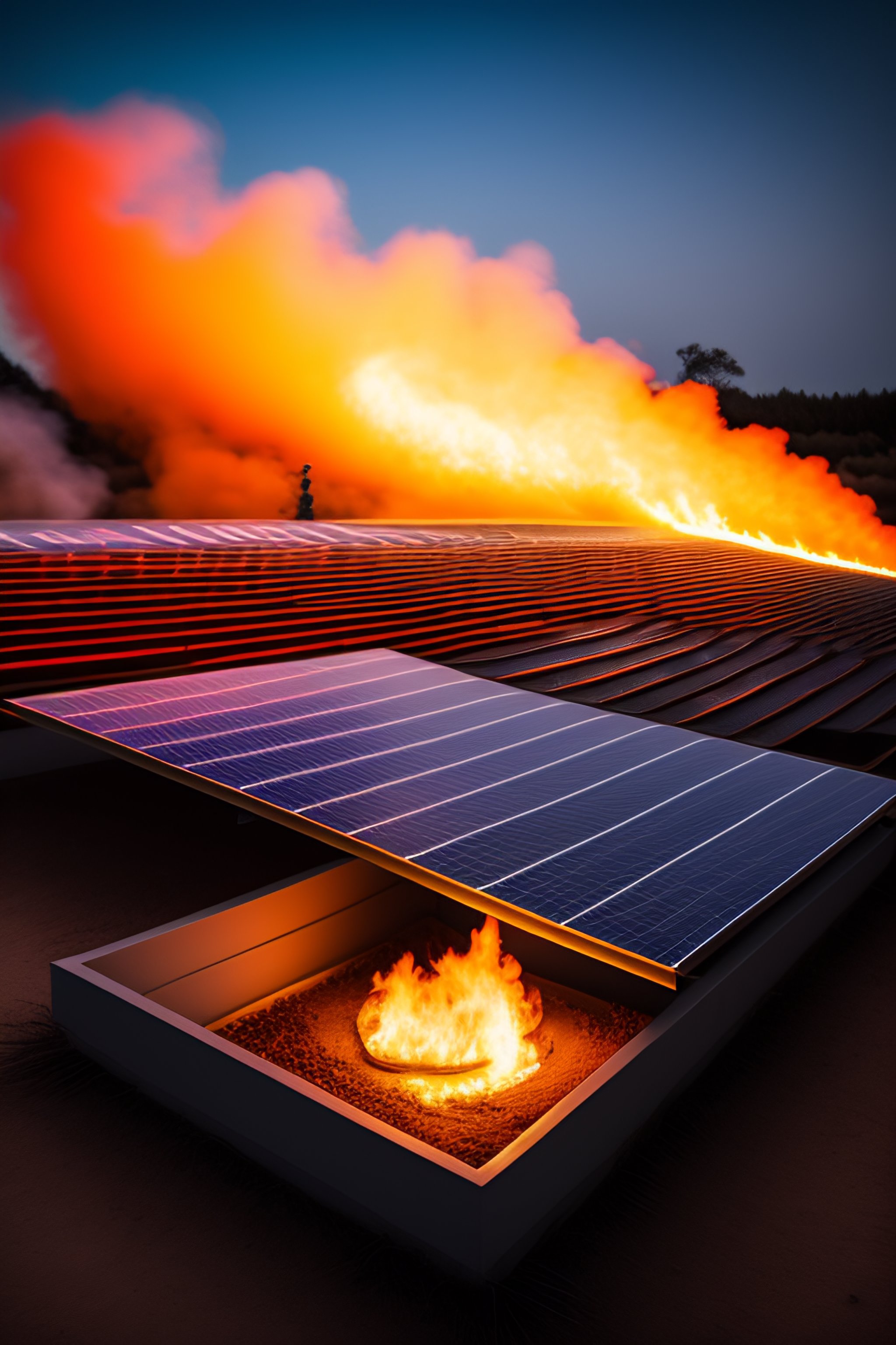 Lexica - Centrale photovoltaïque avec du feu