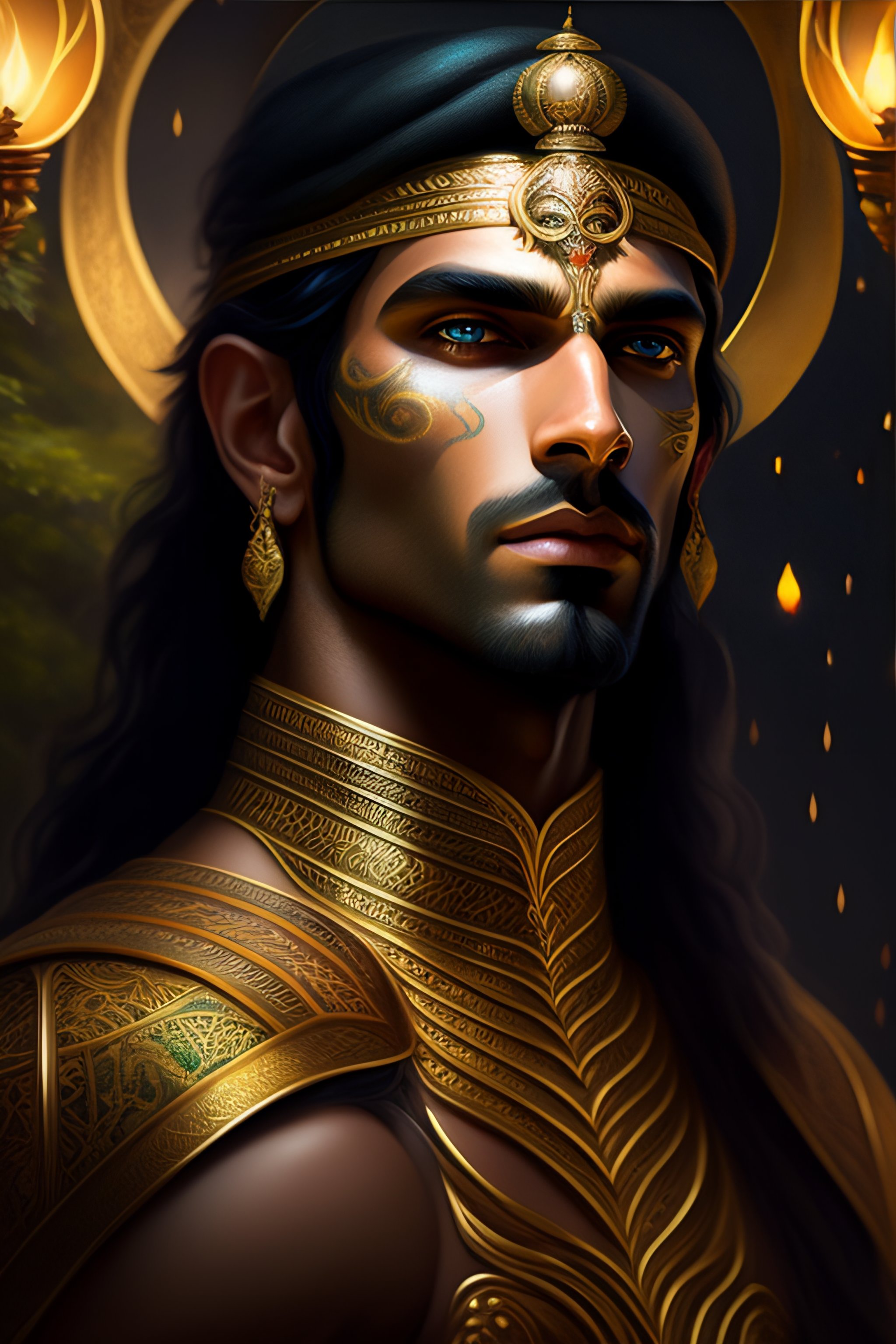 Lexica - Symmetry portrait of lord shiva male king of snakes of fangorn ...