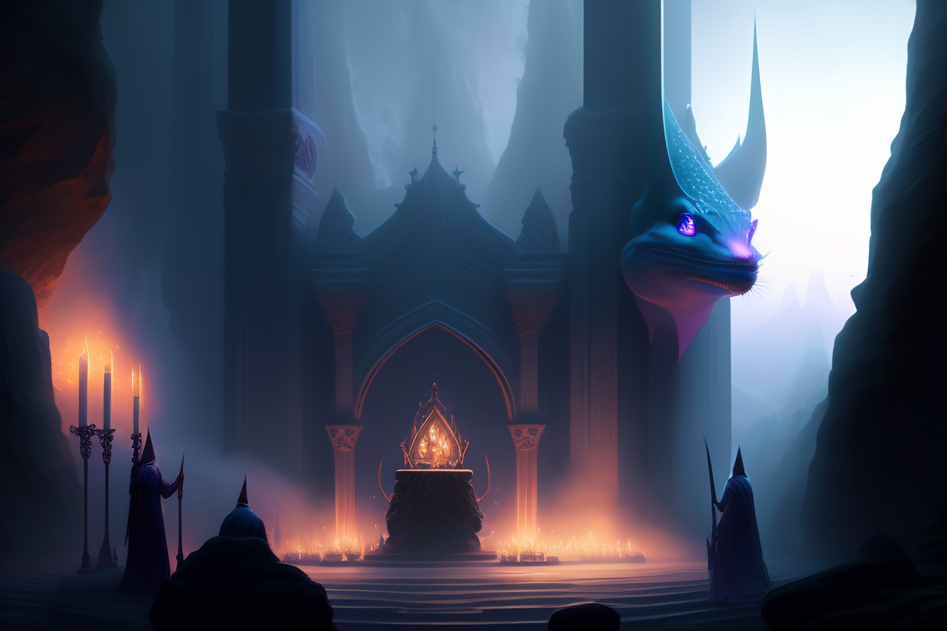 Lexica - Establishing shot of a spectacular demonic summoning ceremony ...