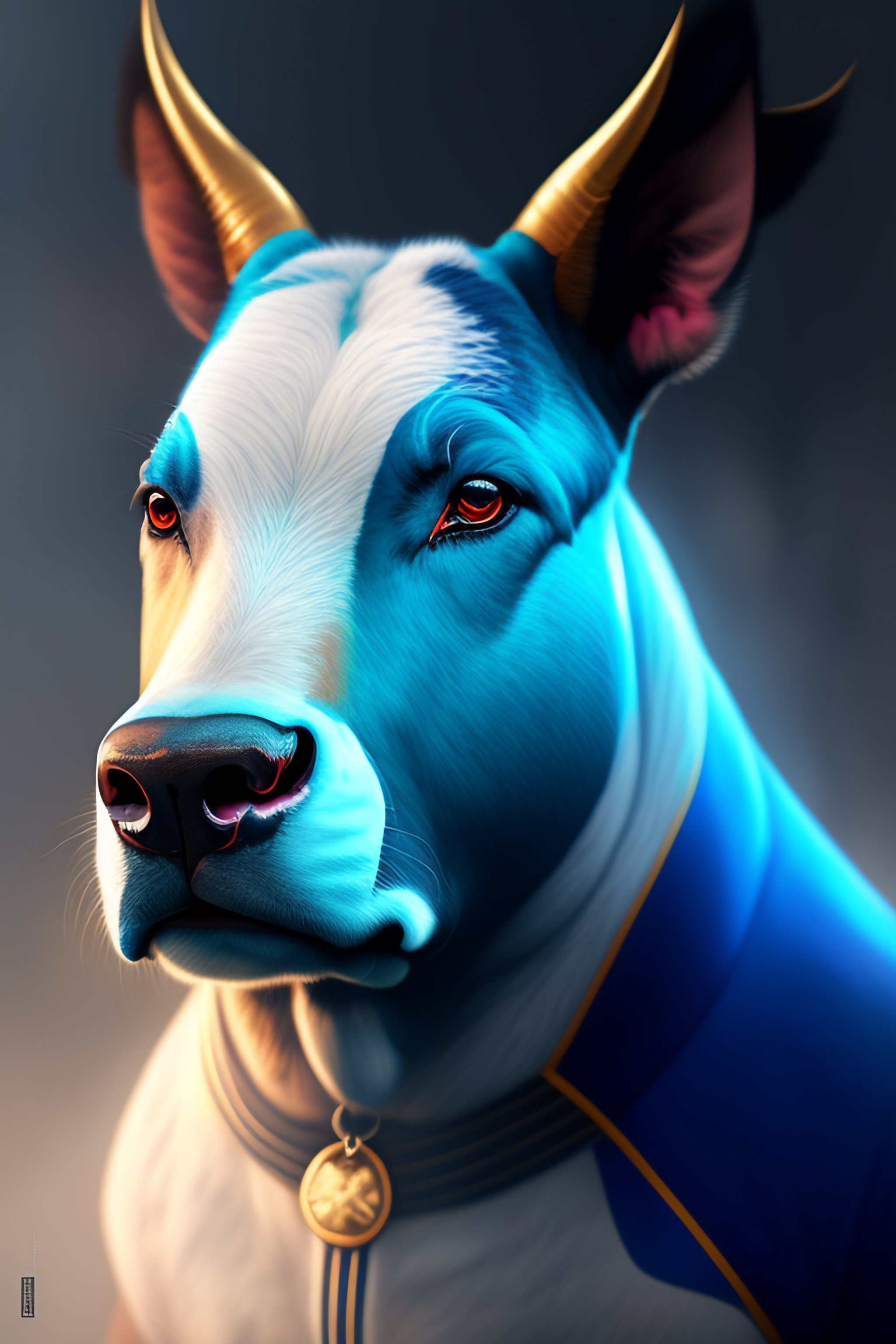 Lexica - A award winnimg commission portrait of a fit anthro bull ...