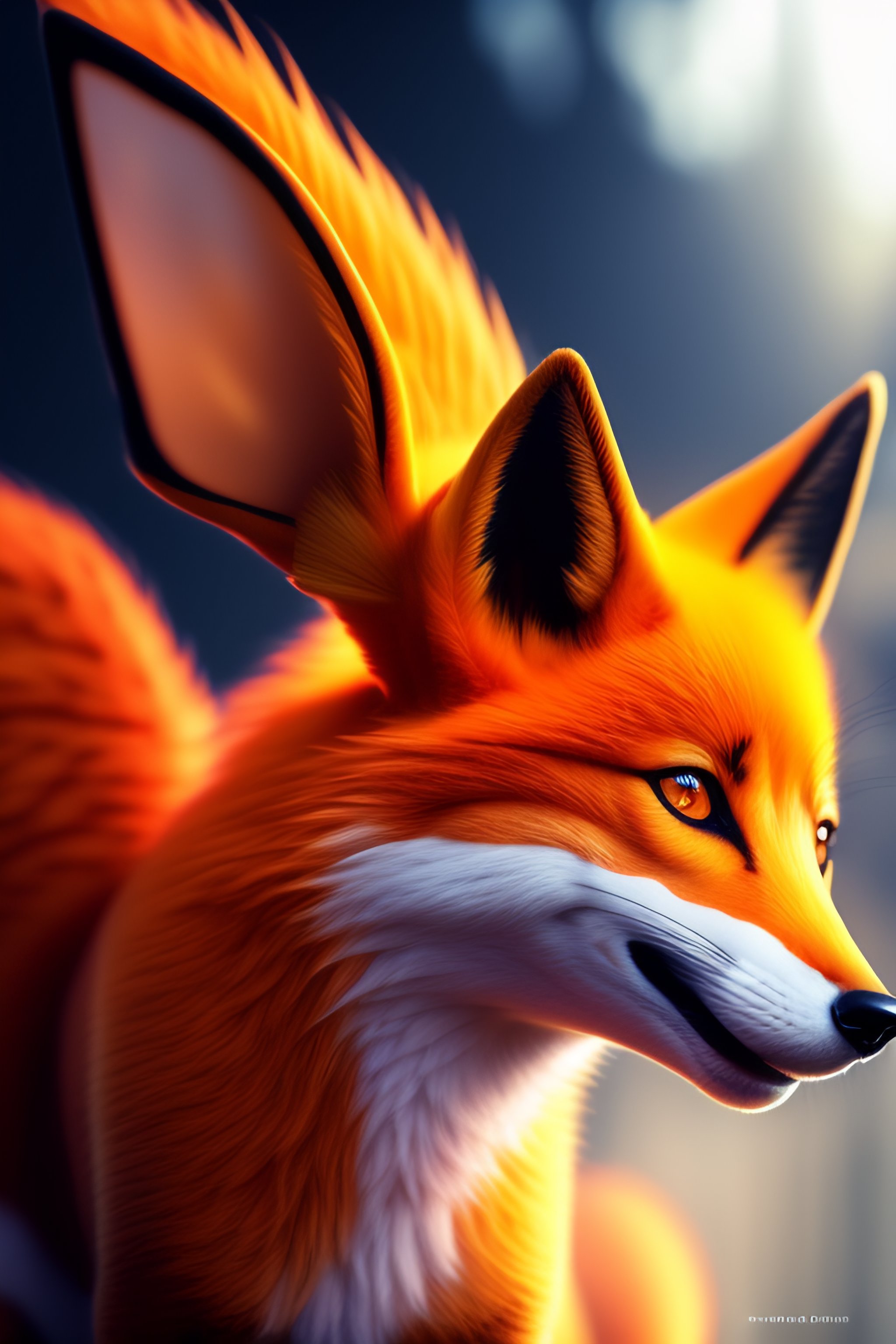 Lexica - Nine-tailed fox in the style of a pokemon