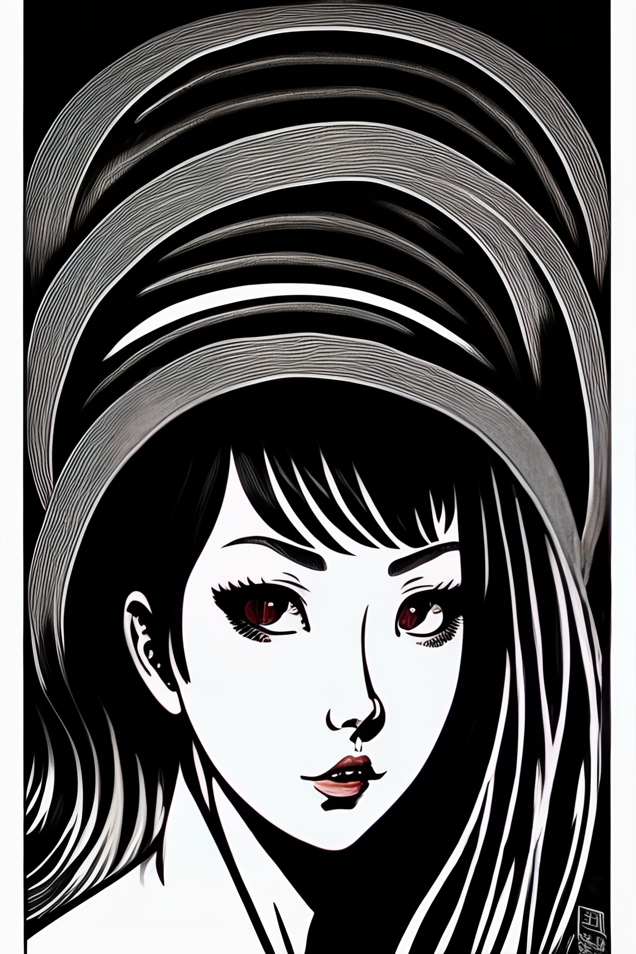 Lexica - Drawing in the style of Junji ito