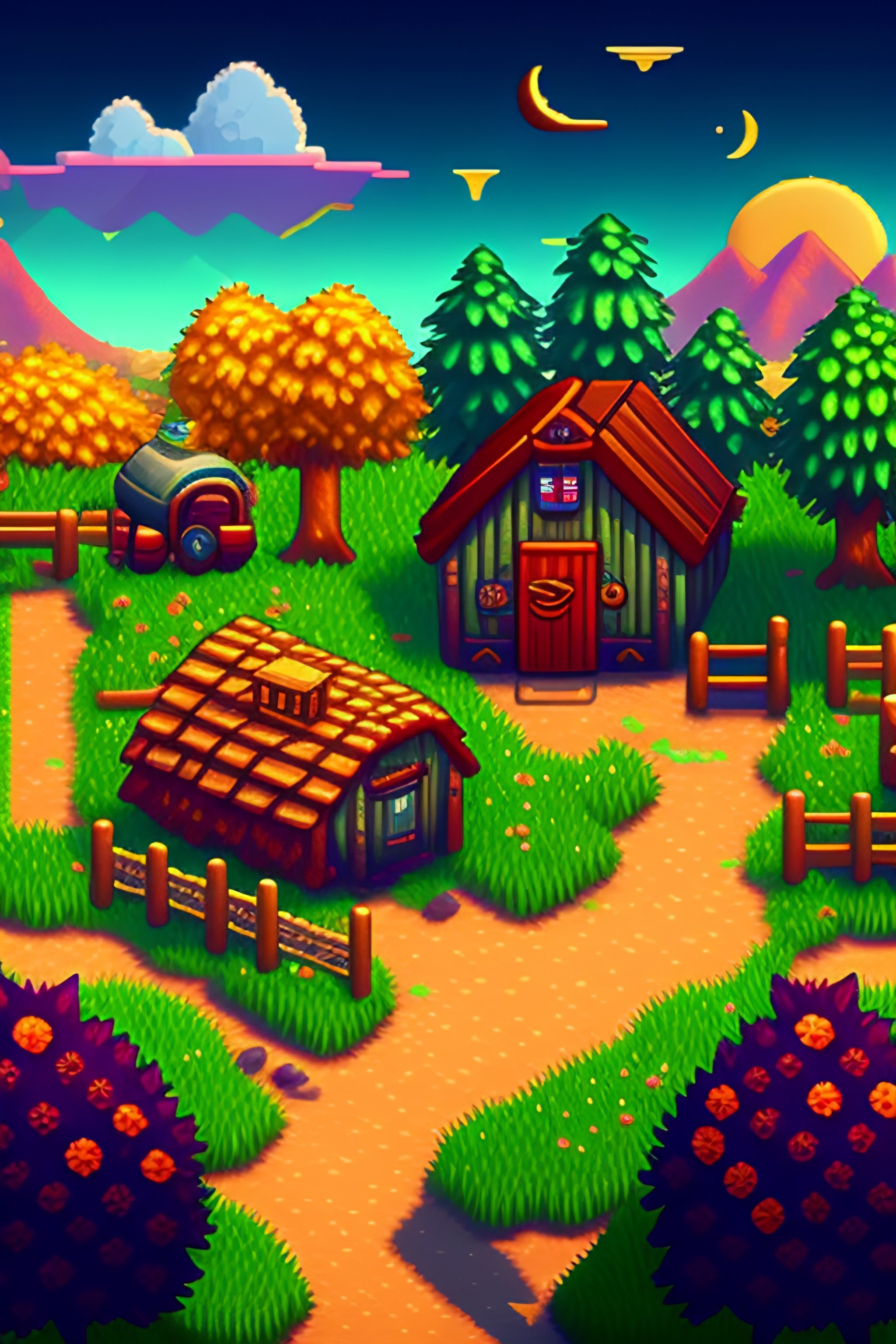 Lexica - Stardew valley grandpa's farm, photo-realistic