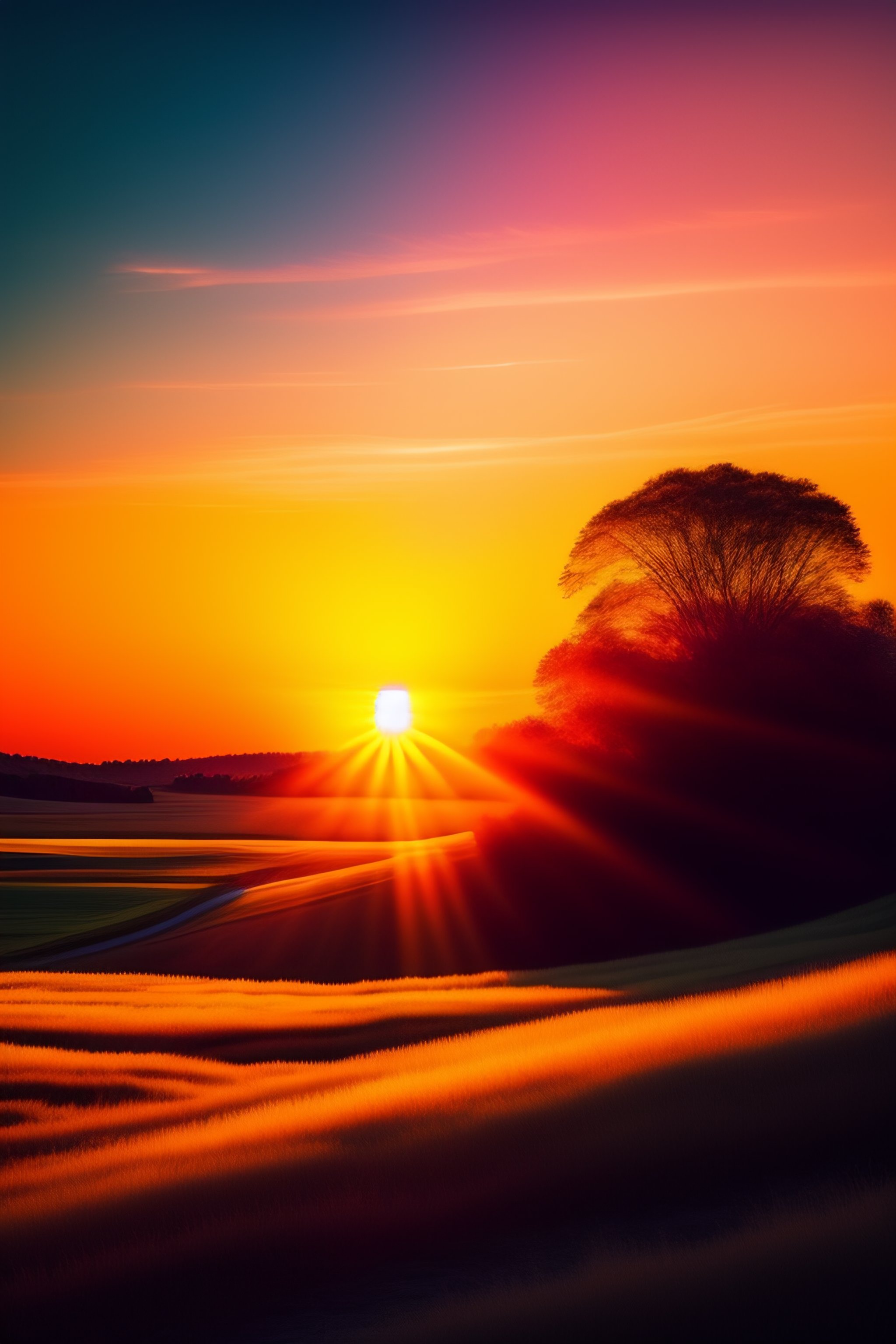 Lexica - A big bright beautiful tomorrow, sunset landscape, beautiful ...