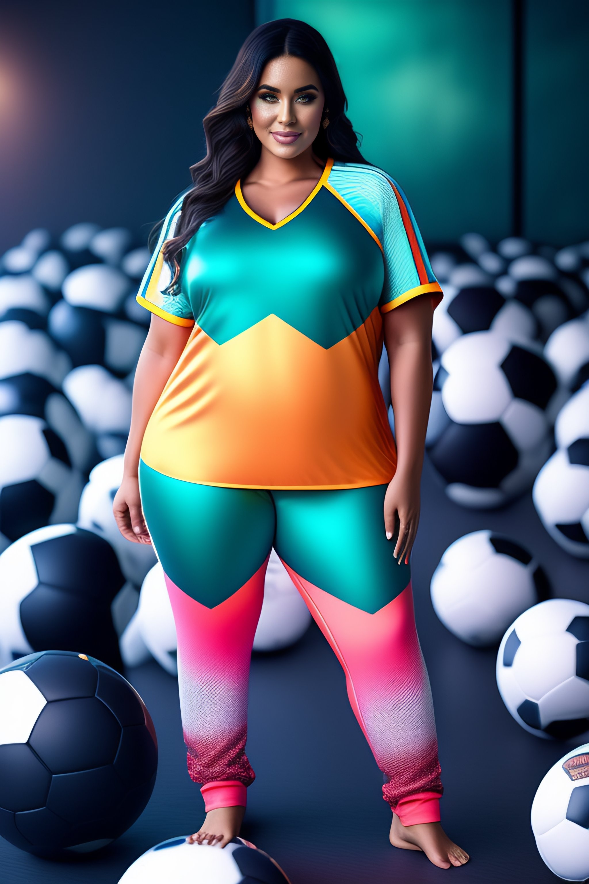 Lexica - Generate 3d soccer halftone pattern plus size pijama