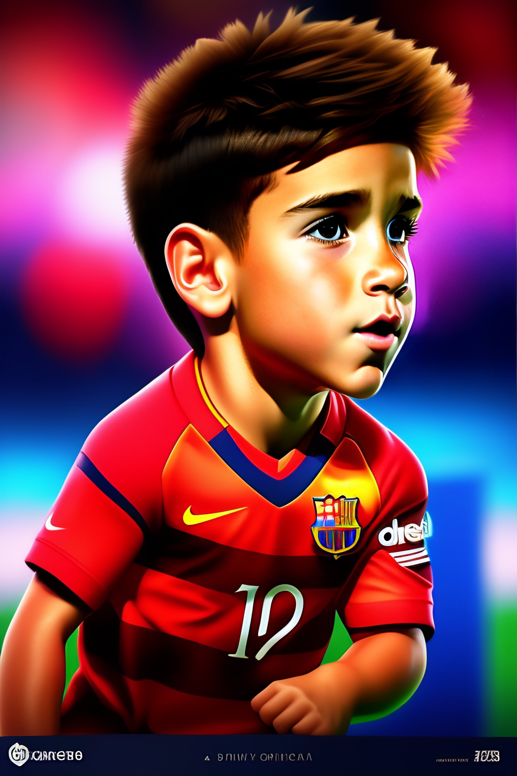 Lexica - Cartoon Kids leonel messi on football