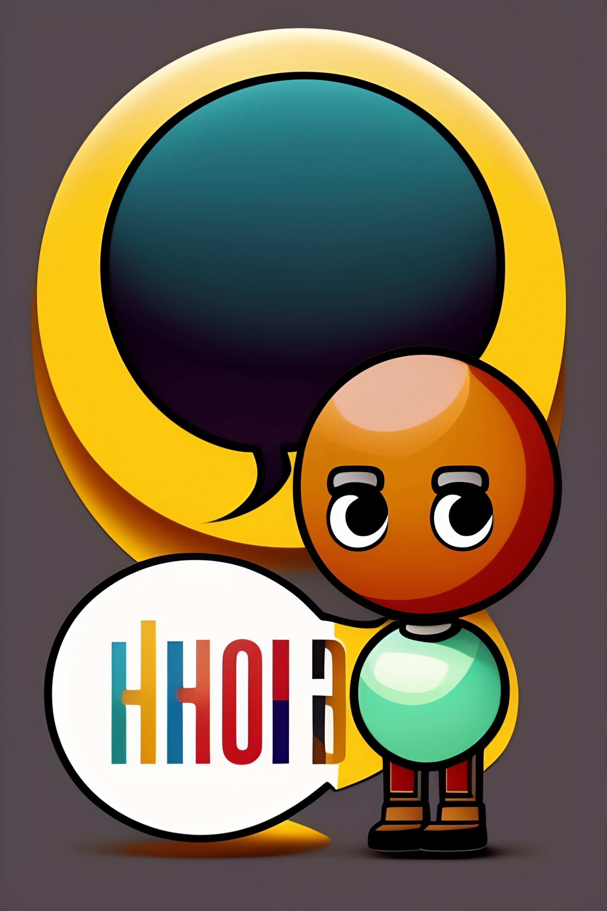 Lexica - An mascot speech bubble, modern speech bubble, round robot, logotype, icon, cartoon