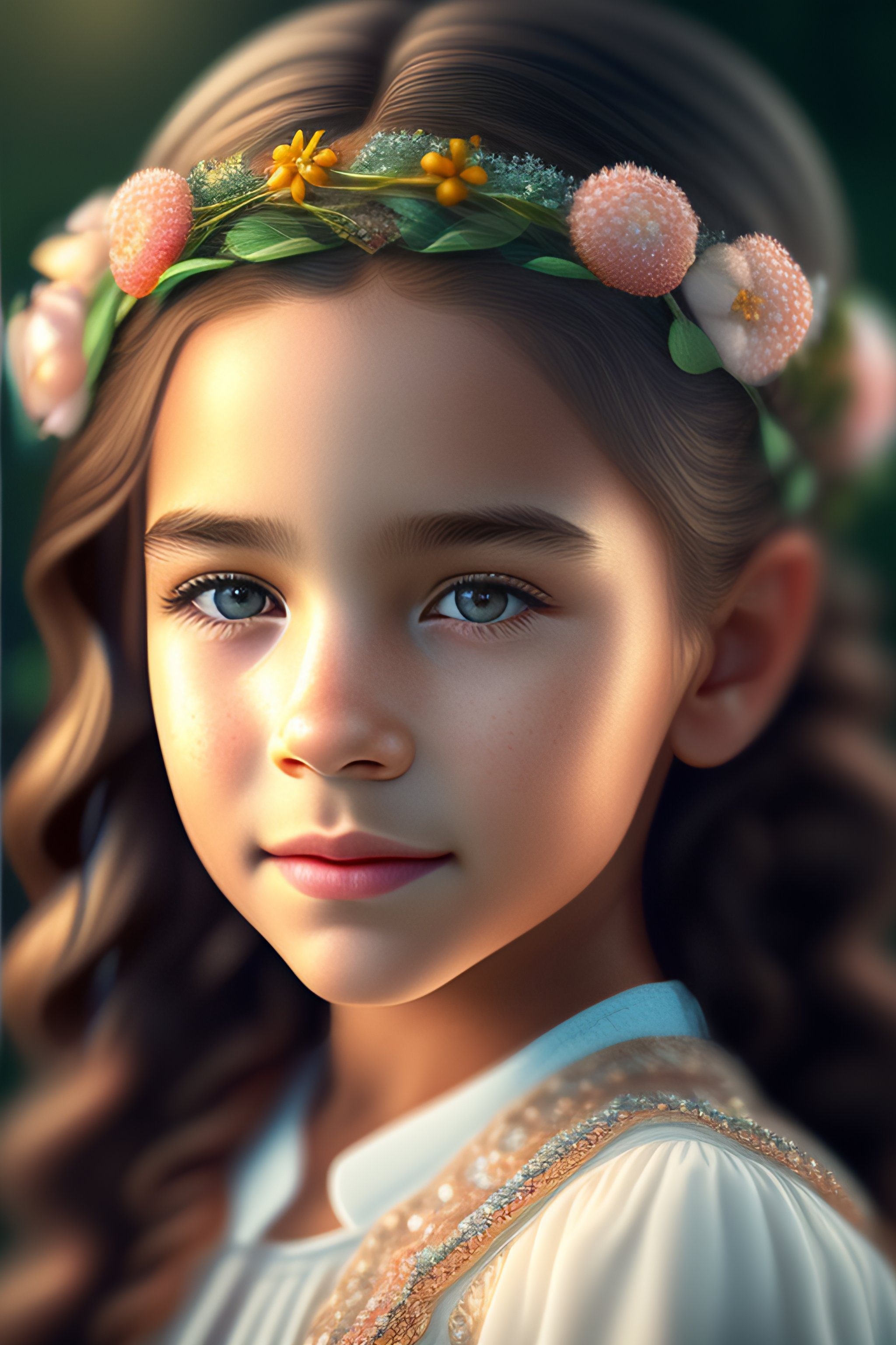 Lexica - Photo realistic closeup portrait of sweet little girl, braided ...