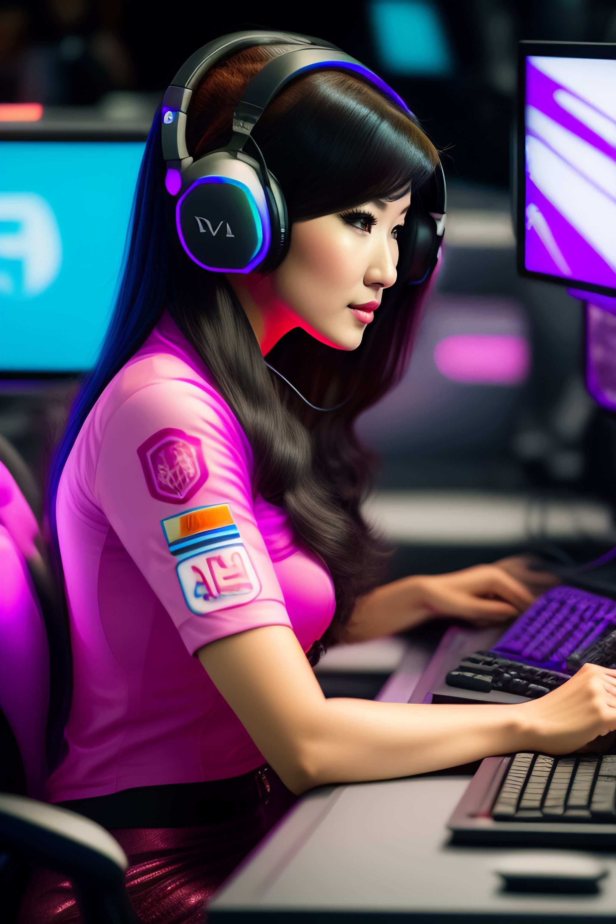Lexica - Dva using computer and playing League of Legends