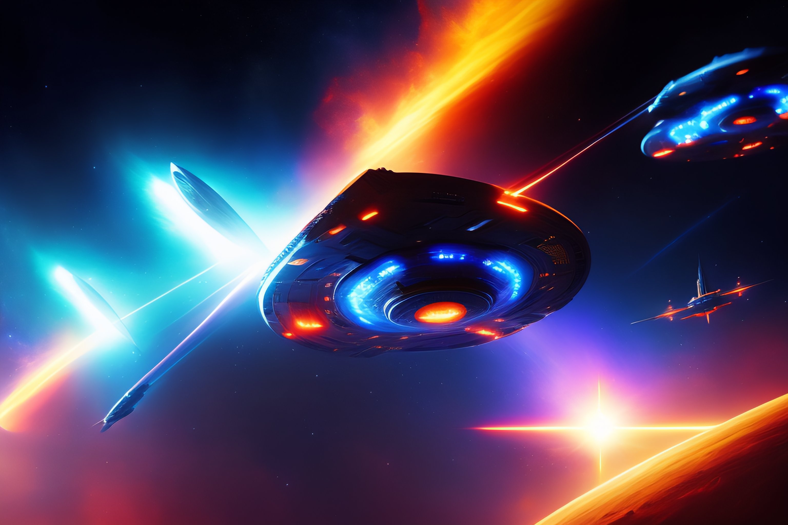 Lexica - Space battle scene, (((Star Trek 2))), ((starship enterprise ...