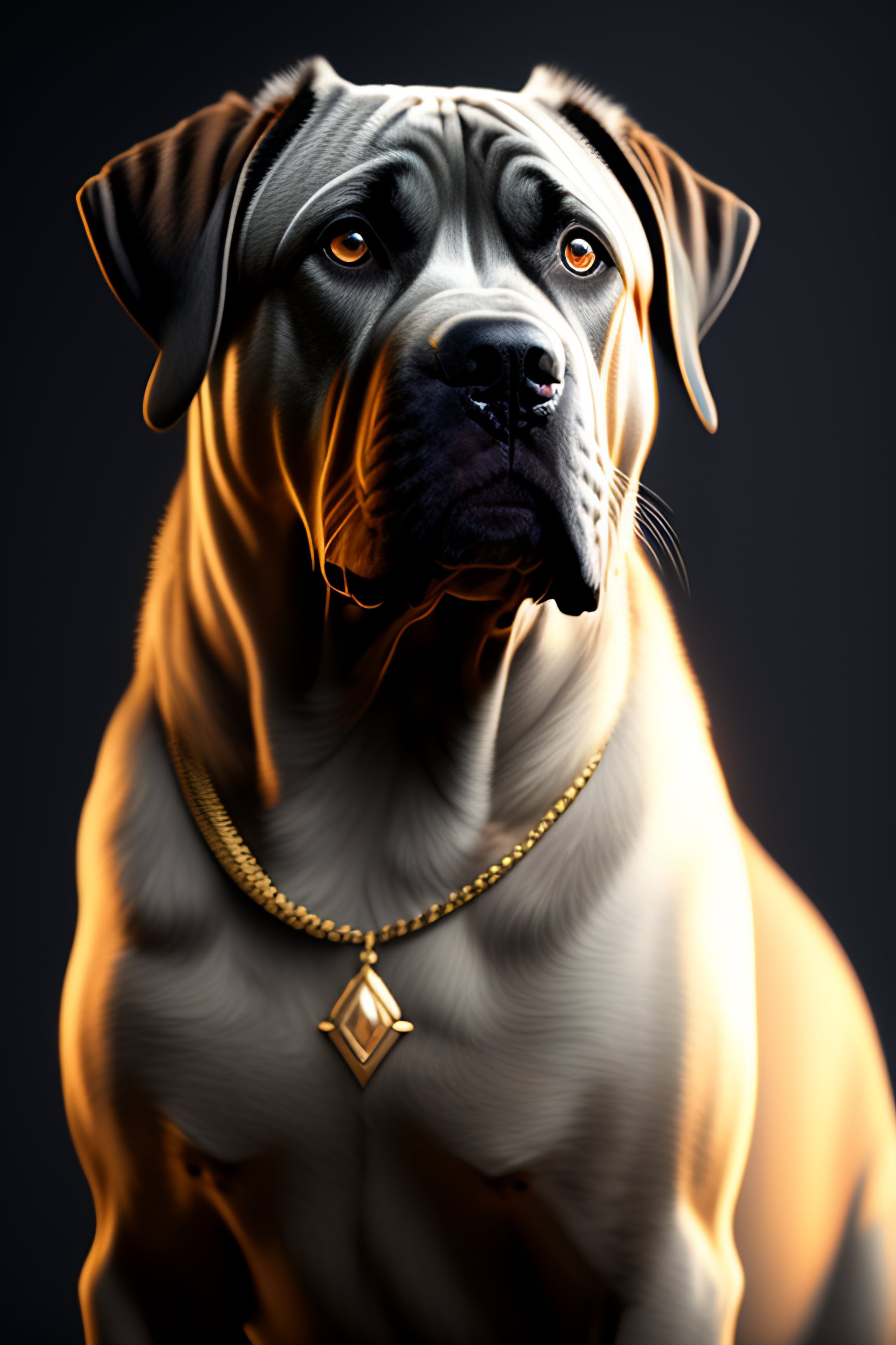 Lexica - Very light gray Cane Corso with cropped ears unreal engine ...