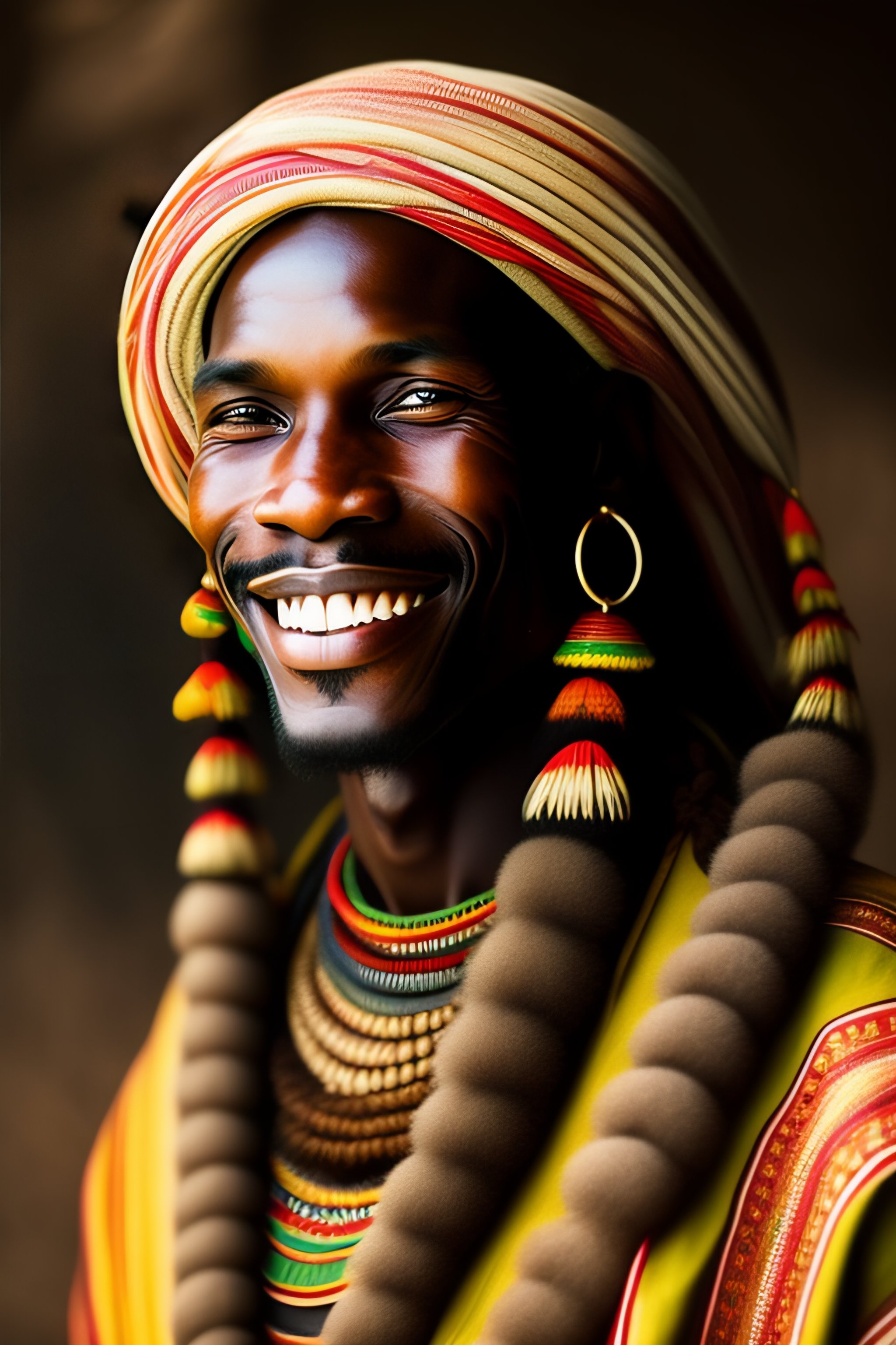 Lexica - Smiling African tribal man