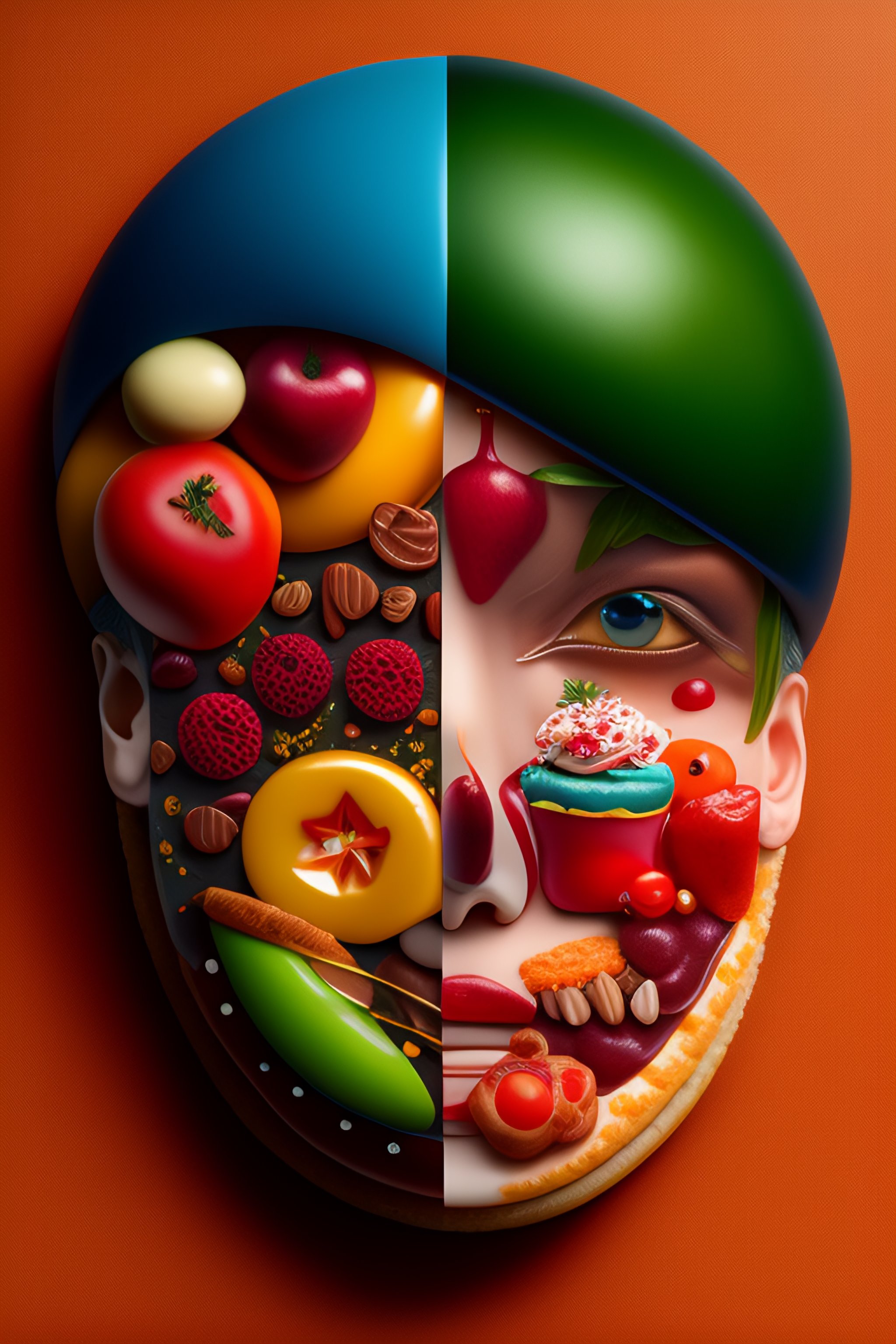 Lexica - The anatomy of a surreal junk food face, an ultrafine detailed ...